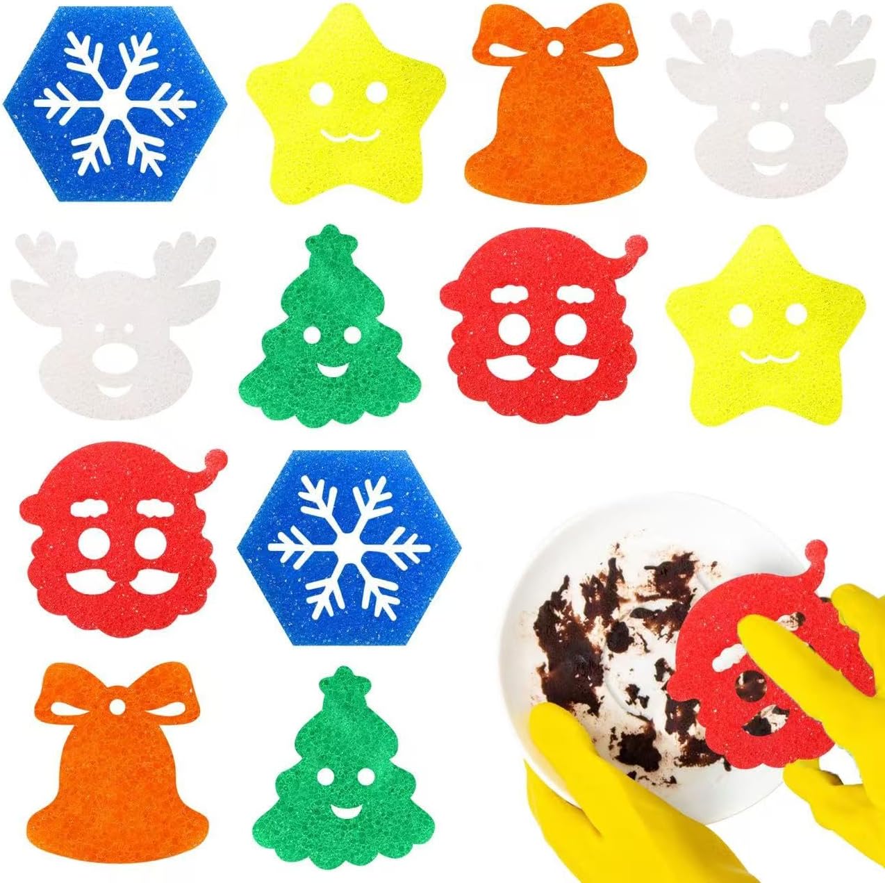 Amazon.com: Scrub Daddy Sponge Set - Winter Shapes - Non Scratch ...