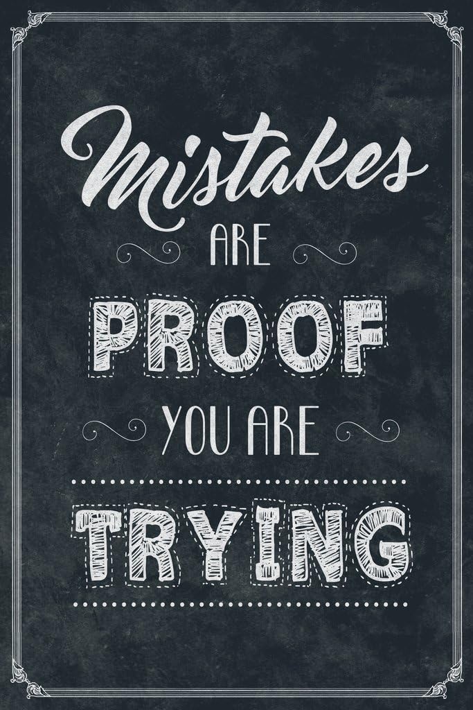 Amazon.com: Growth Mindset Mistakes Poster For Classroom Decoration ...