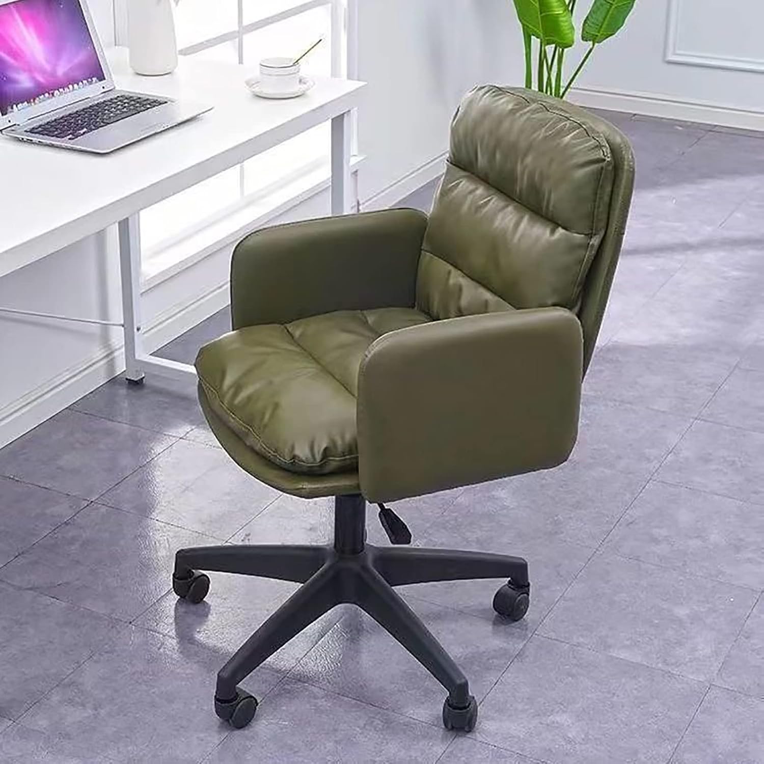 Amazon.com: Executive Office Chair with Double Backs,Pu Leather Mid ...