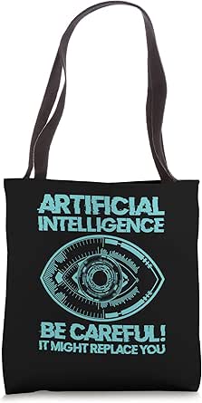Amazon.com: AI Machine Learning Computer Geek Technology Robot Tote Bag ...