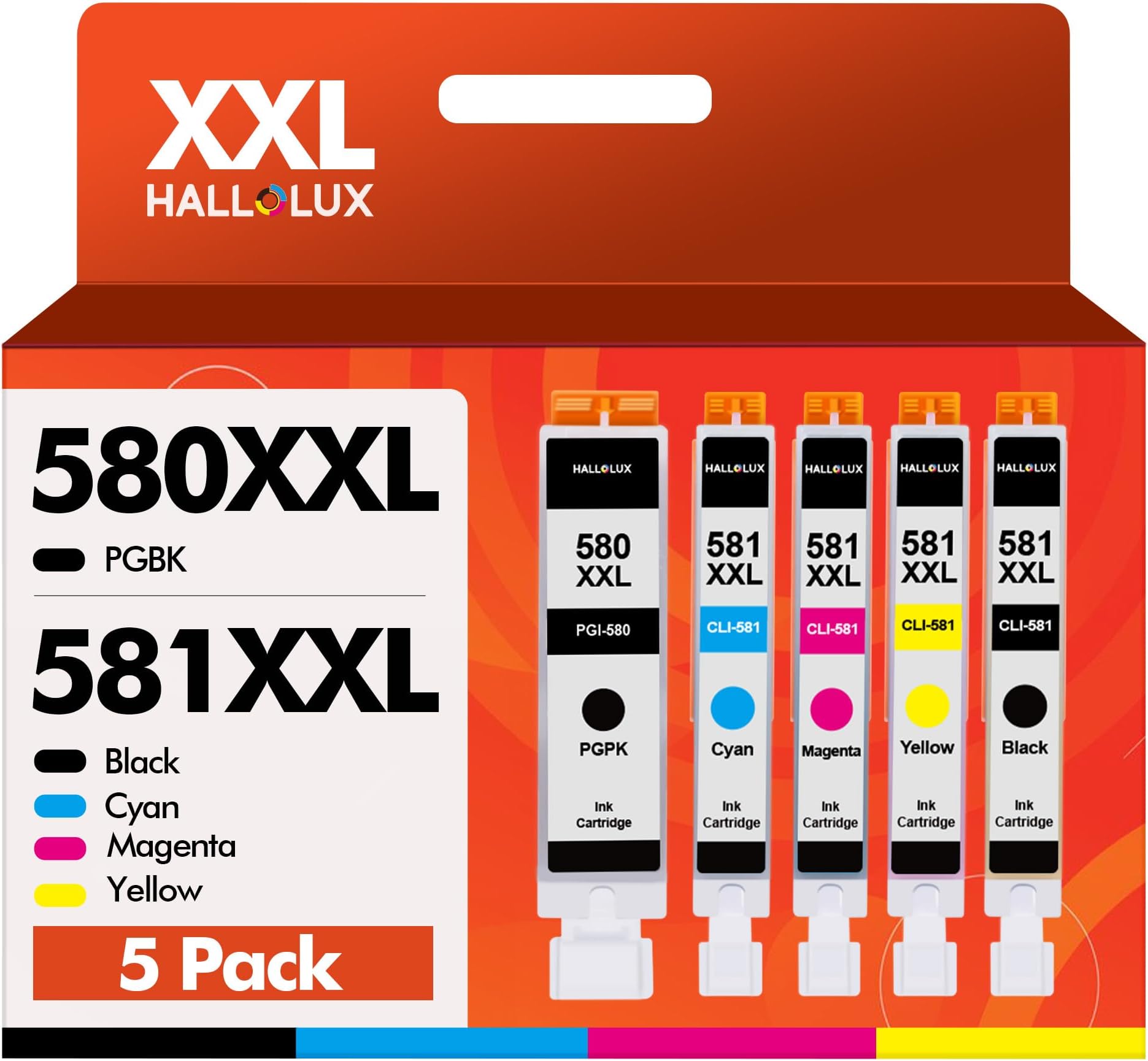 Canon CLI-581 C M Y BK Pack of 4 cartridges (Black Cyan Magenta Yellow ...