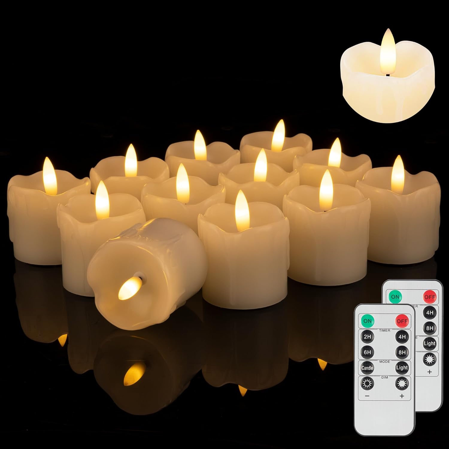 Amazon.com: AFINETH Flameless Votive Candles, Dripless 2" x 2" Led ...