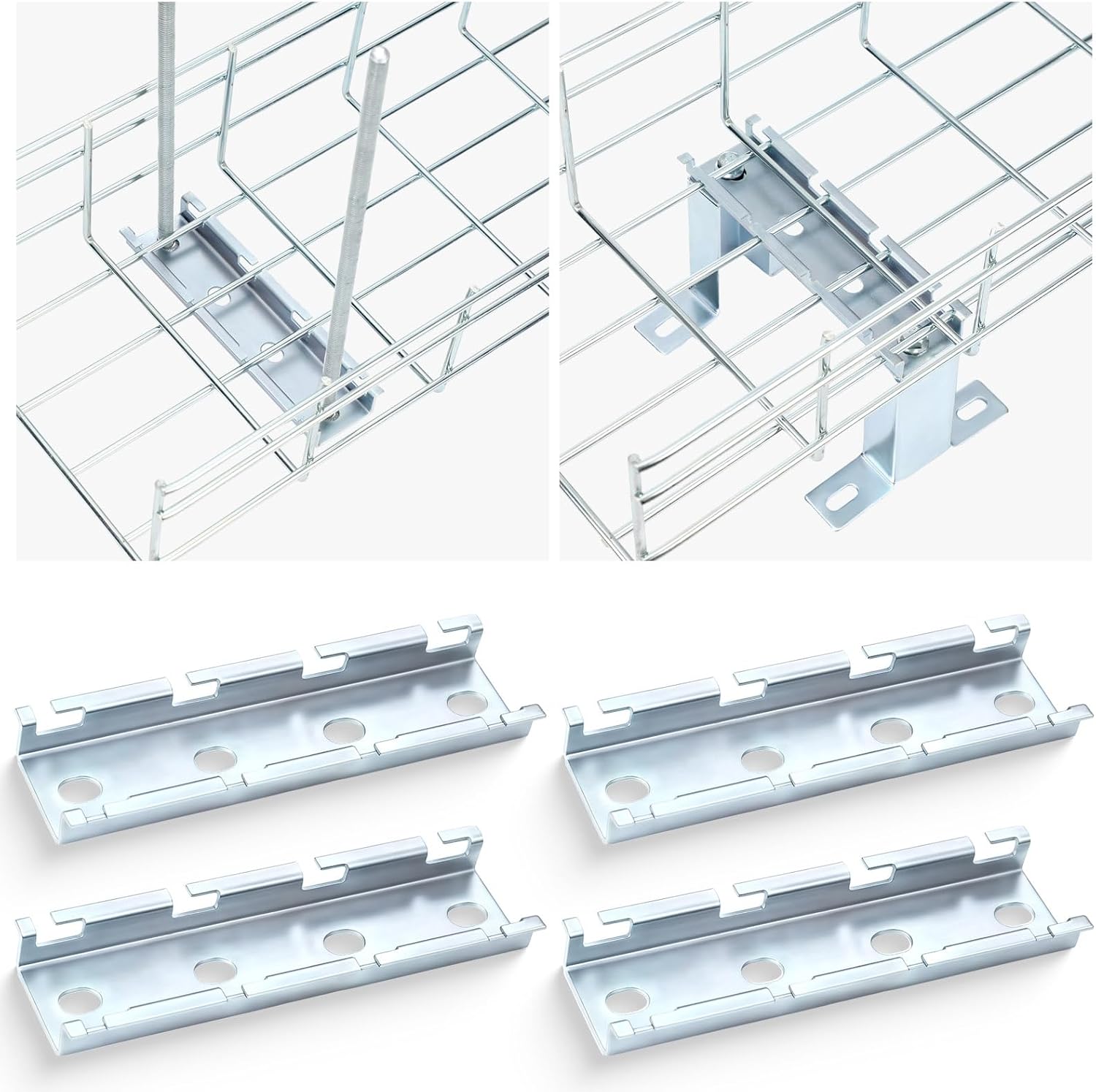 Amazon.com: Shimeyao 4 Pcs Wire Mesh Cable Tray Ceiling Hanging Bar ...