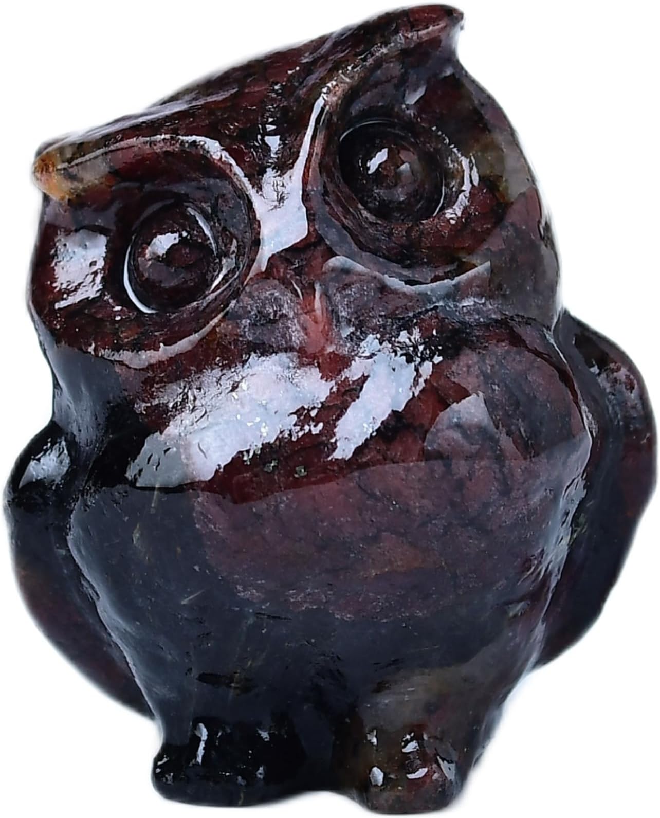 Amazon.com: WUYOUSHI Natural Garnet Crystal Owl Decor Healing Stone ...