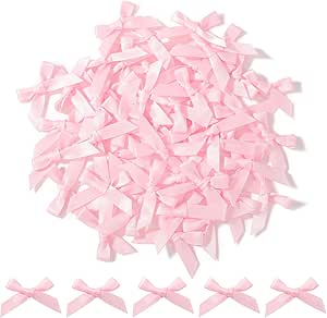 Amazon.com: Choicbaby 50 PCS Pink Mini Satin Ribbon Bows 1.8 * 1.4 ...