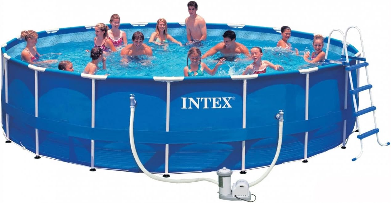 Intex 18ft Diameter 48in Deep Frame Pool with 1500gal filter pump ...