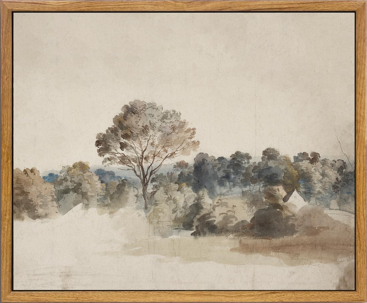 KBKBART Framed Vintage Neutral Wall Art Prints, Antique Rustic Muted ...