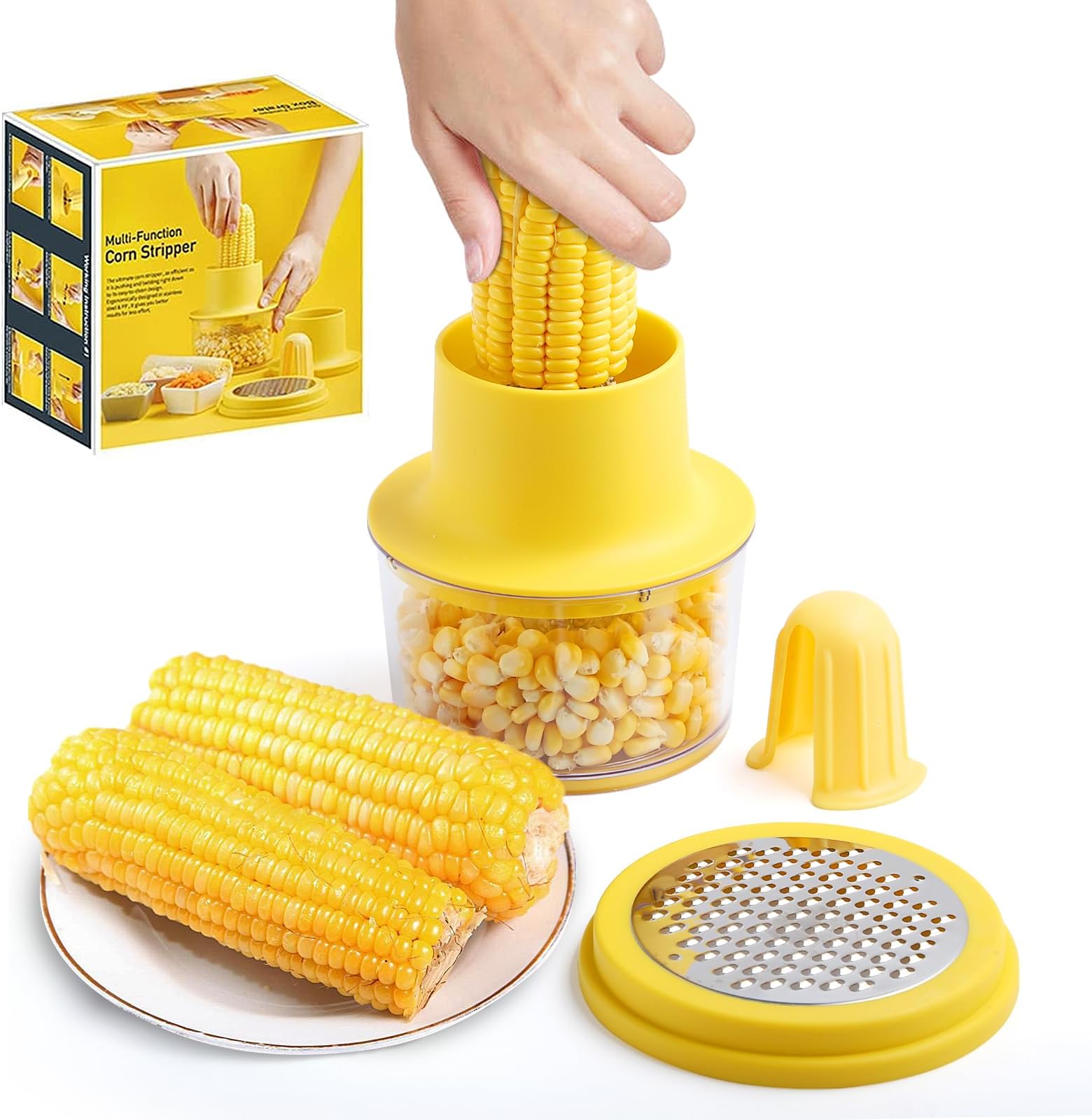Amazon.com: Pampered Chef Corn Kernel Cutter - Corn Peeler Thresher ...
