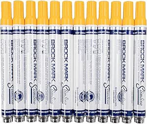 Amazon.com: 12 Pc Set Yellow Brockmark Slimline Industrial Paint ...