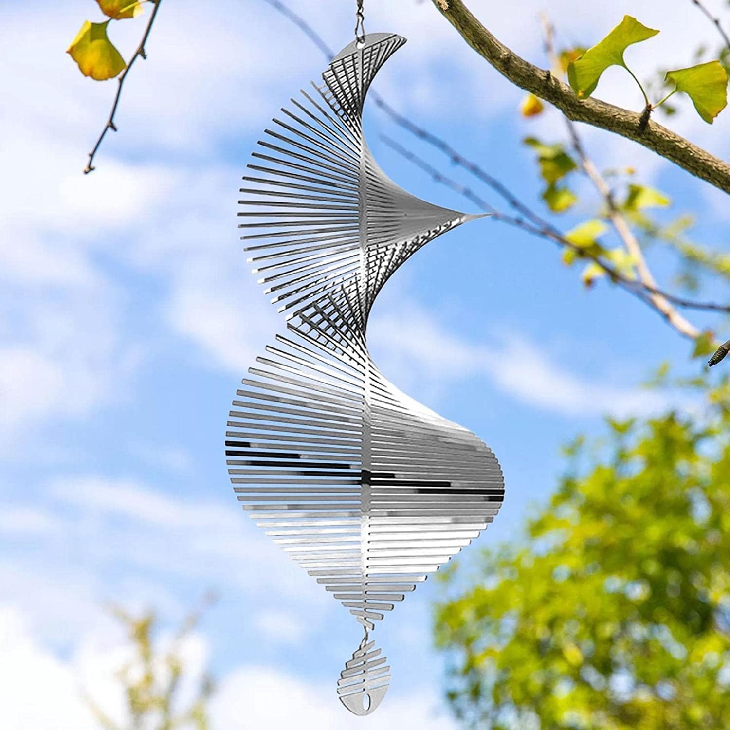 Stainless Steel Wind Spinner – 3D Heart Hanging Garden Ornament for ...