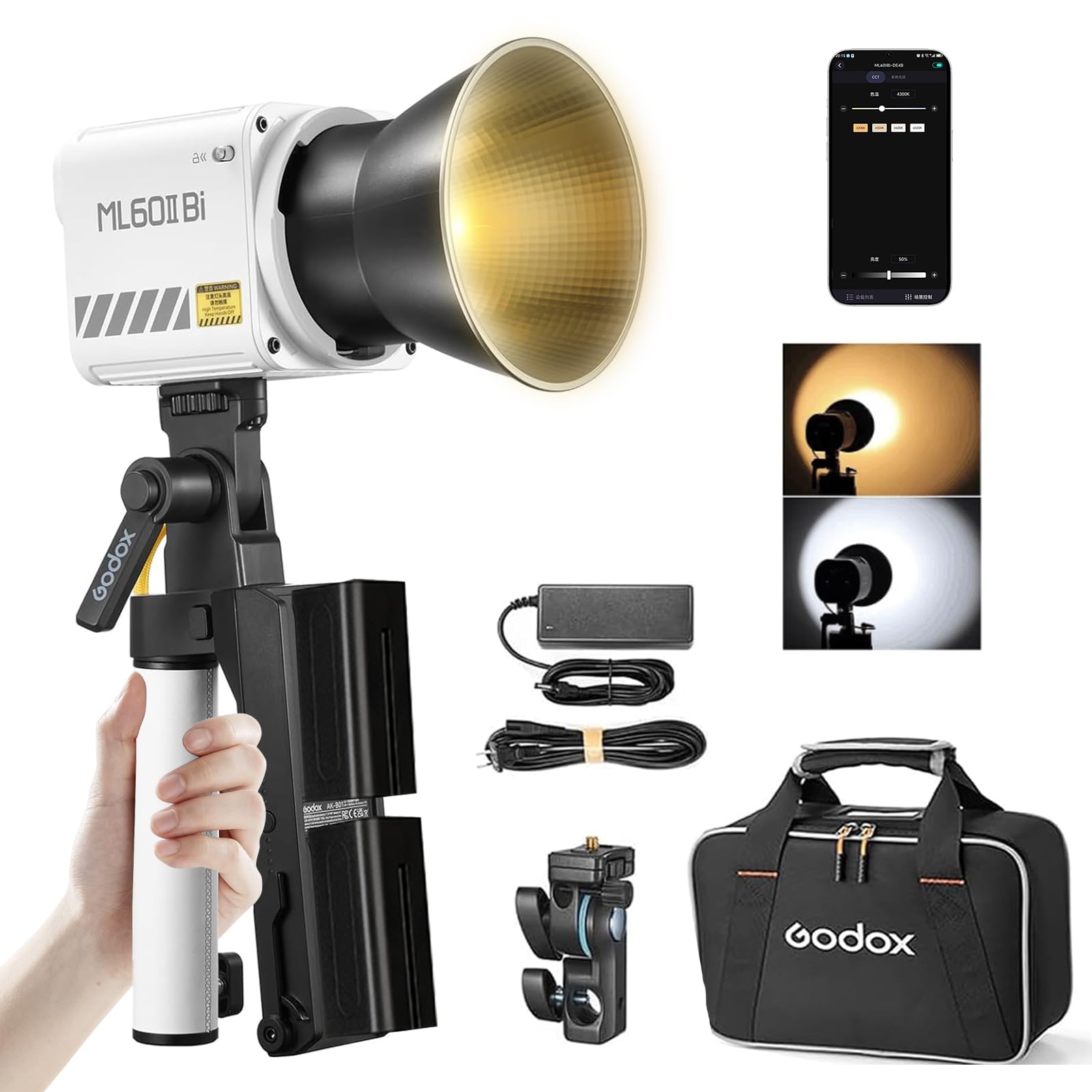 Amazon.com : Godox ML60II Bi Kit - Lightweight LED Photography Light ...