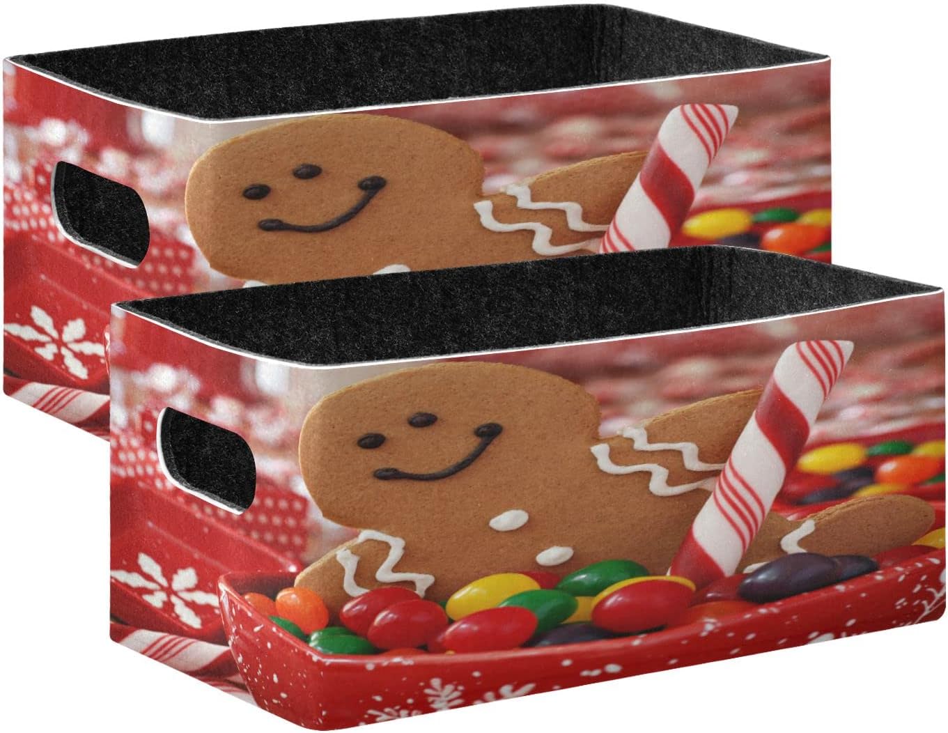 Amazon.com: Caikeny Christmas Gingerbread Storage Baskets Xmas Storage ...