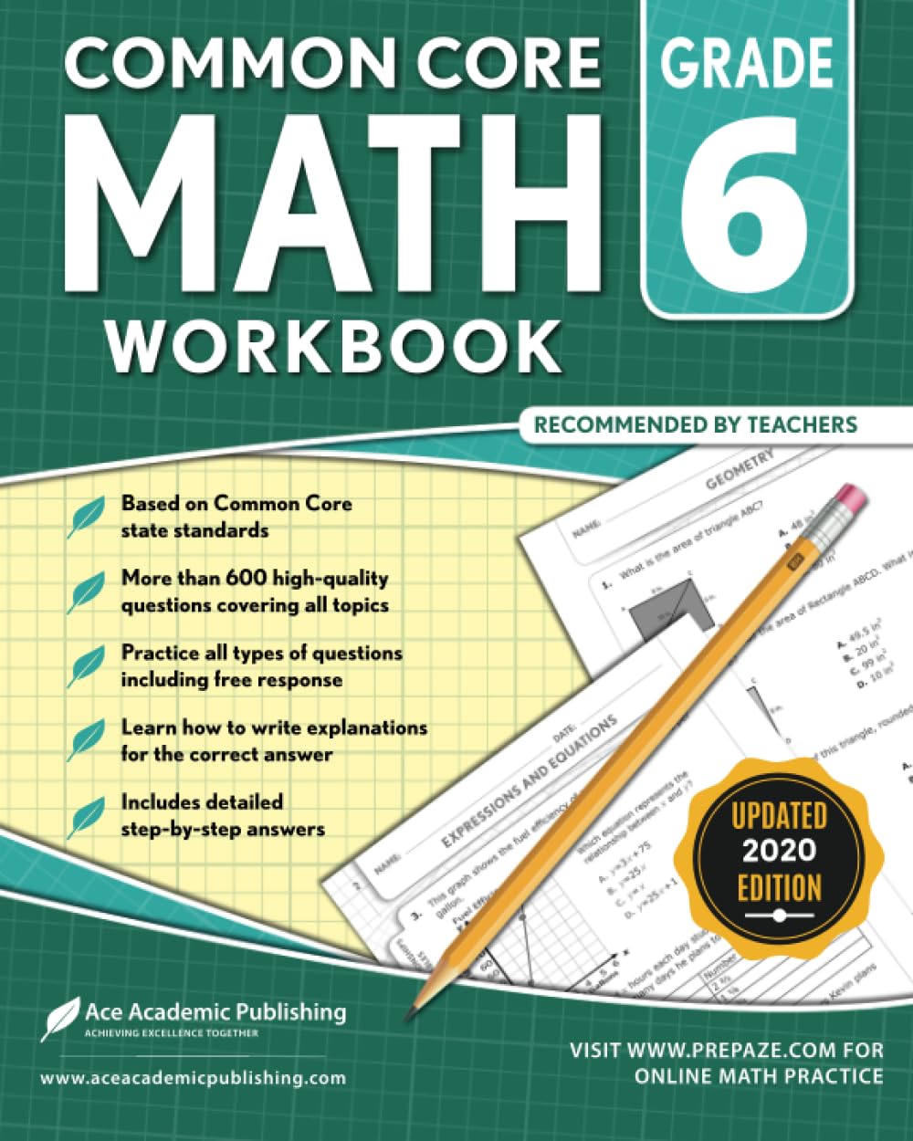 6th Grade Math Workbook: Common Core Math Workbook: Publishing, Ace ...
