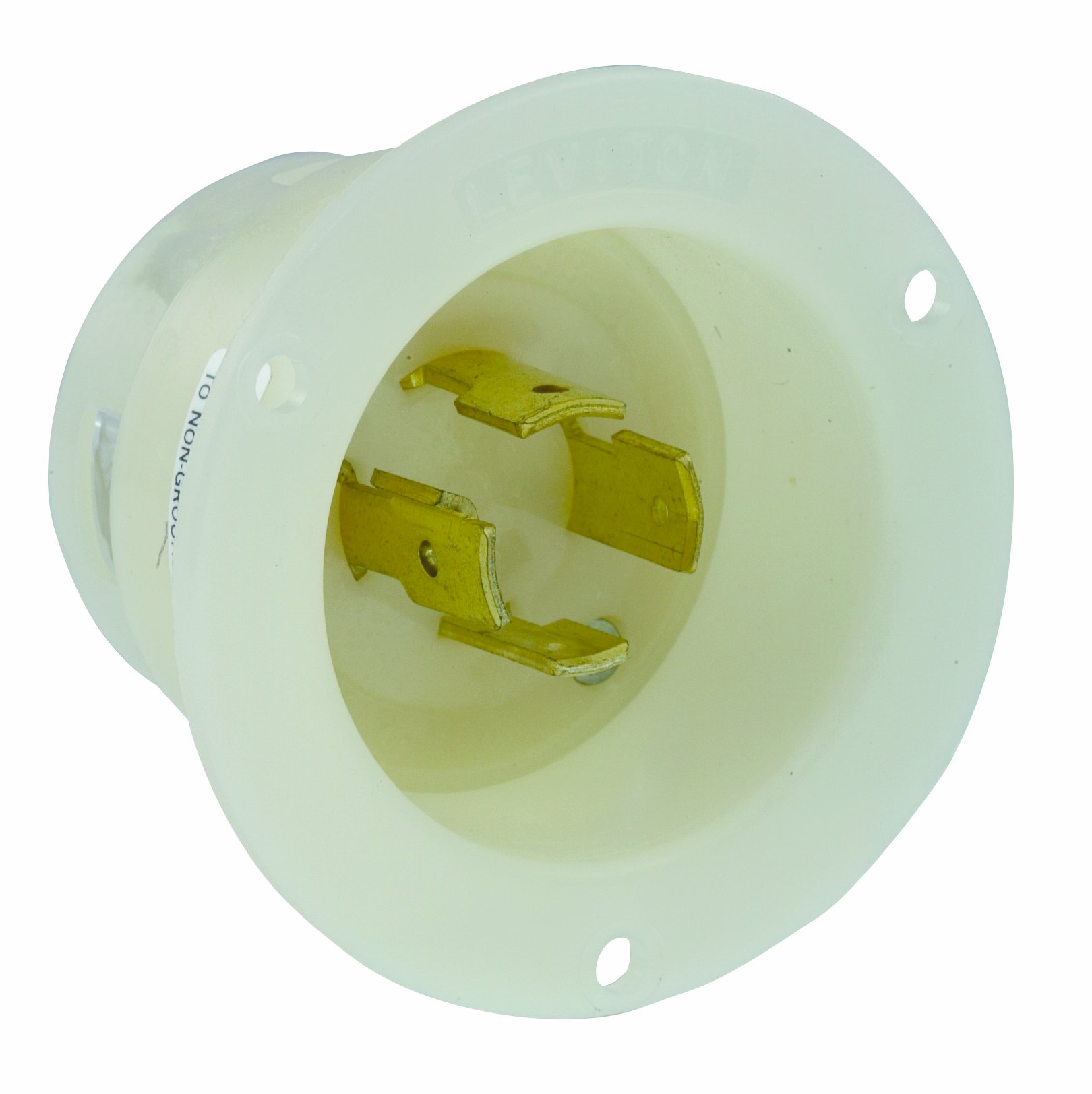 Leviton 2455 20 Amp, 277/480 Volt- 3PY, Flanged Inlet Locking ...