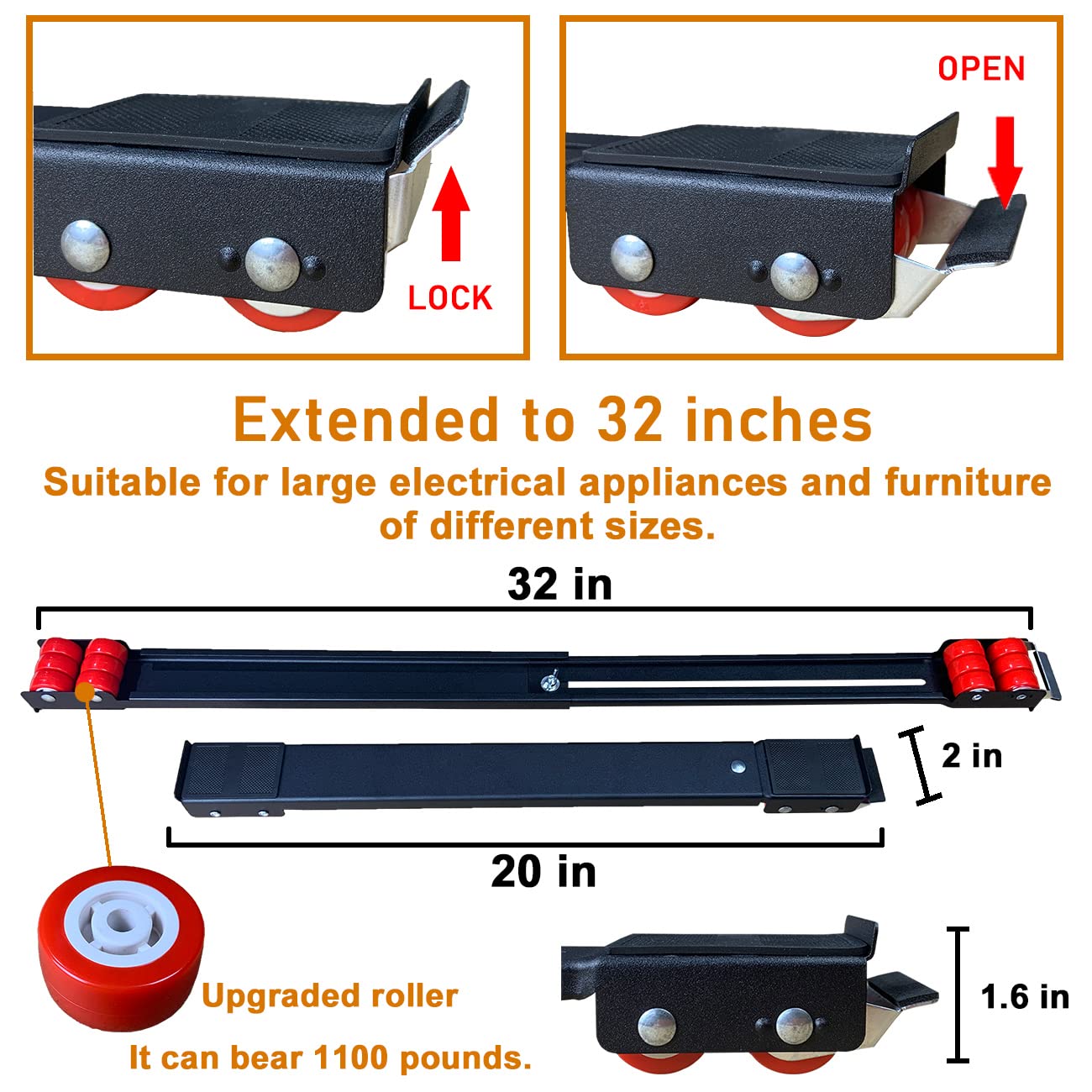 Heavy Duty Sliders Heavy Duty Appliance Rollers With 360° Swivel Wheels ...