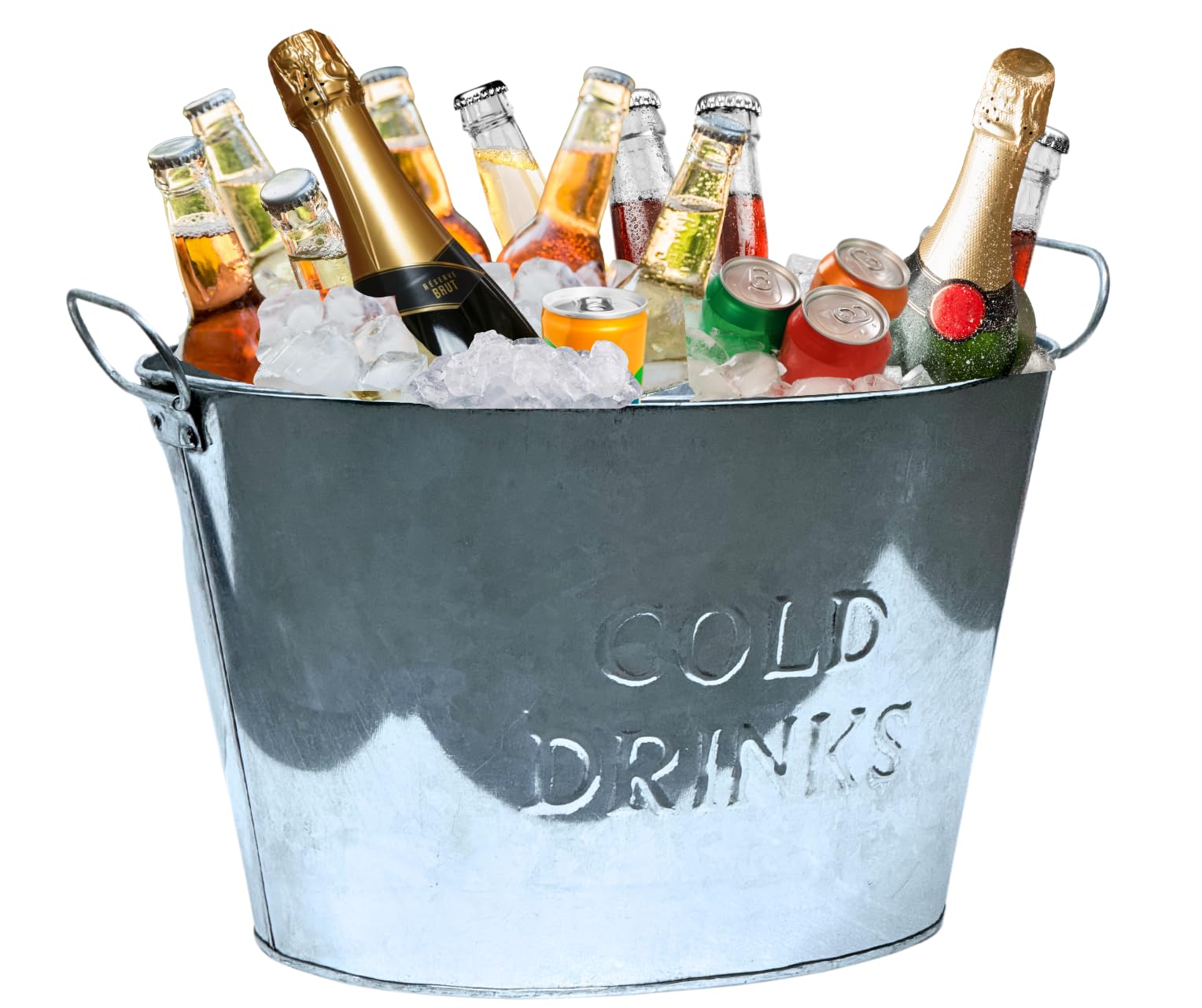 Trendi 24L Cold Drinks GALVANISED Steel Oval Tub Outdoor ICE Bucket ...