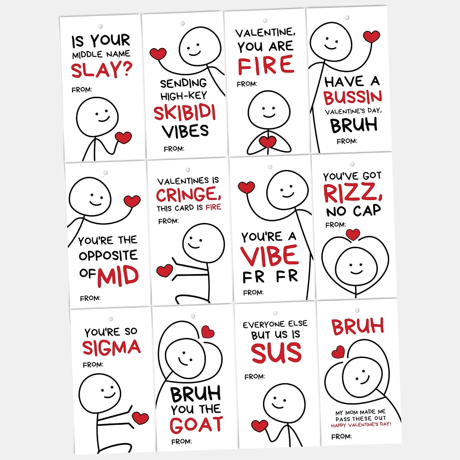 Amazon.com: Stickman Slang Words Cards for School Exchange, Gen Alpha ...