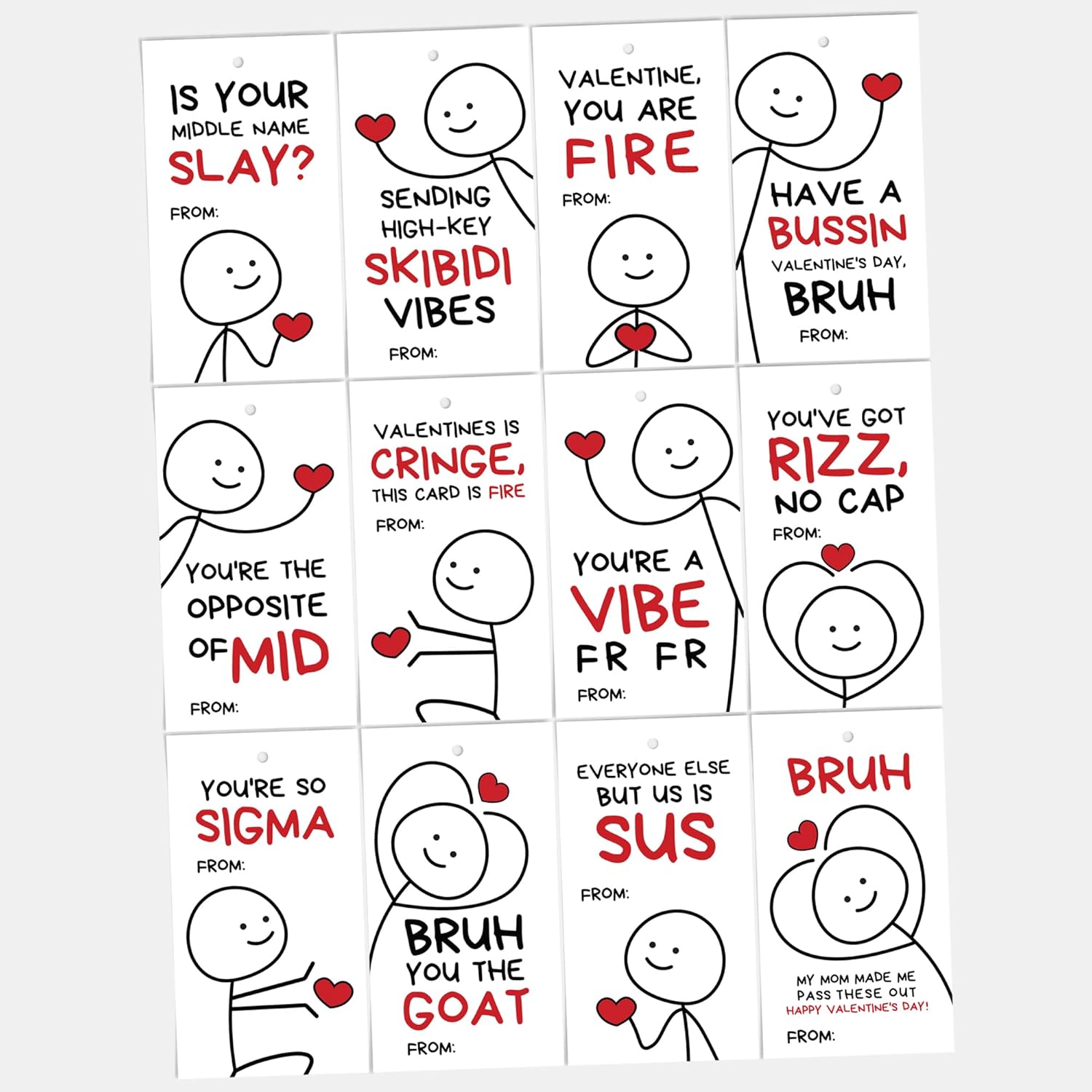 Amazon.com: Stickman Slang Words Cards for School Exchange, Gen Alpha ...