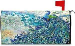 Amazon.com: Mailbox Cover Magnetic Beautiful Peacock Mail Wraps Cover ...