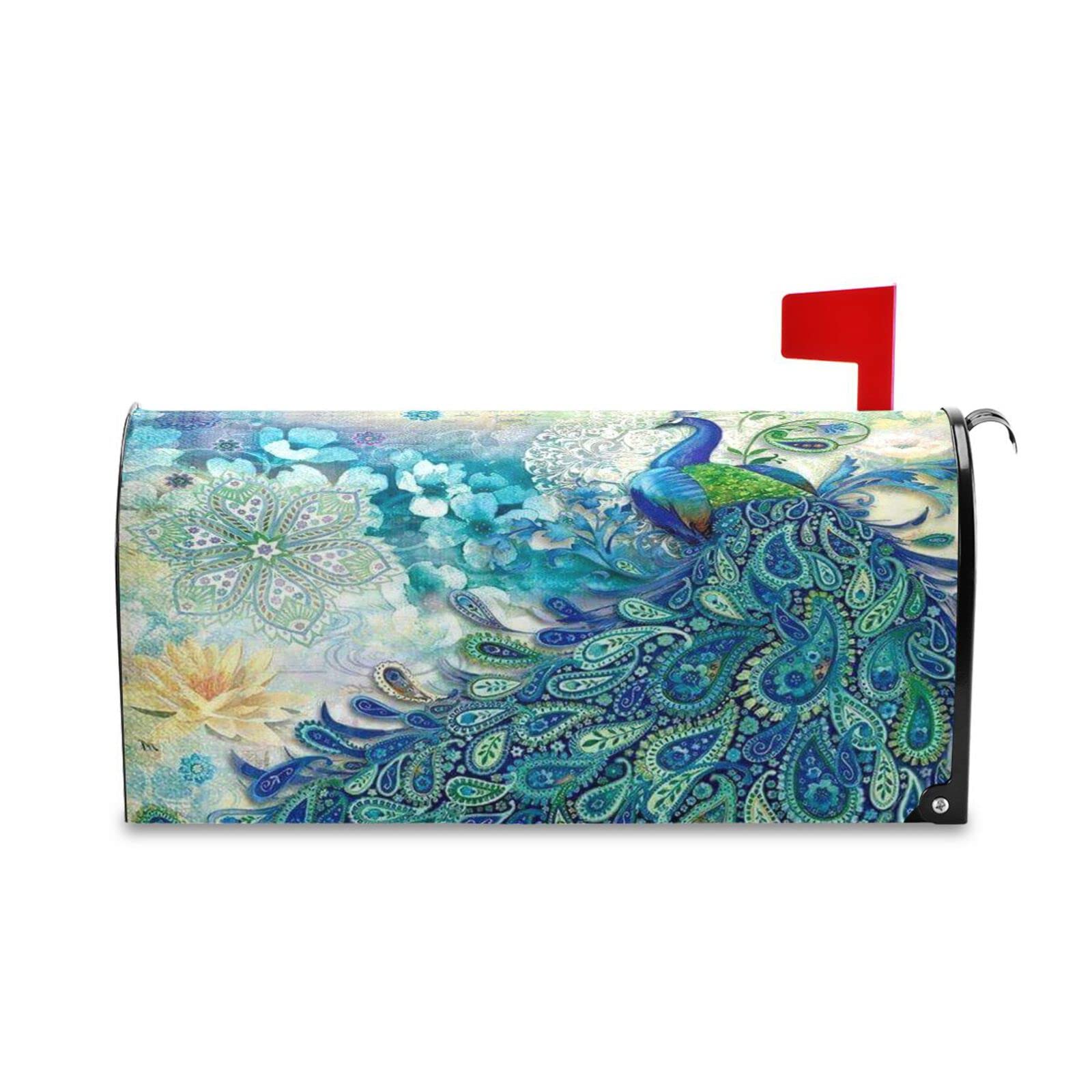 Amazon.com: Mailbox Cover Magnetic Beautiful Peacock Mail Wraps Cover ...