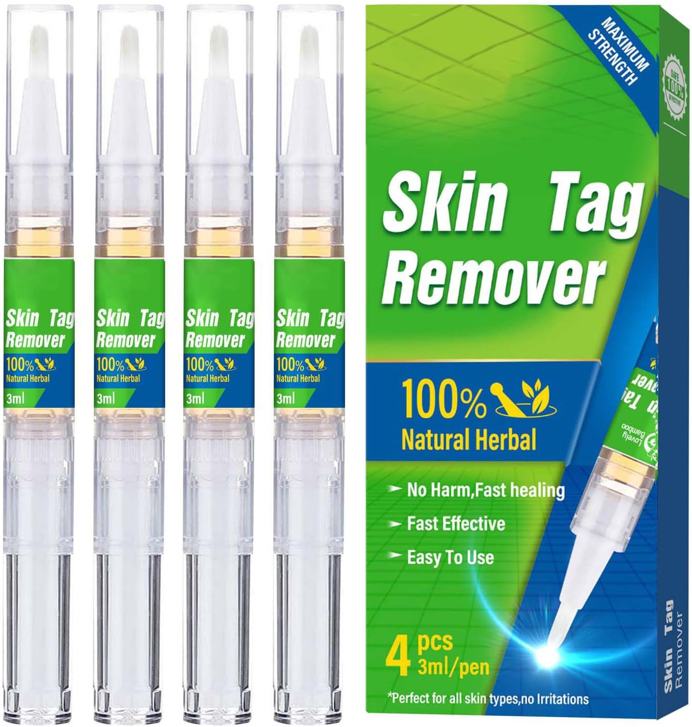 Skin-Tag-Remover-Kit, 4 Pack Wart & Mole-Remover Pen, Fast-Acting Skin ...