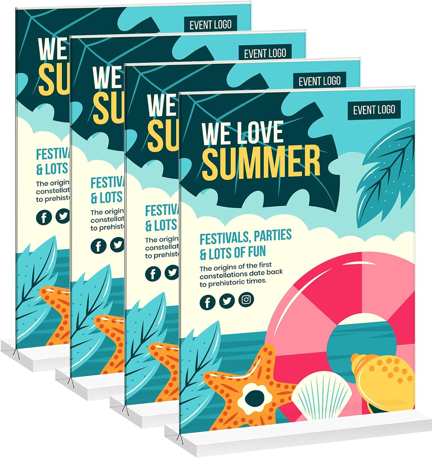 RAYNEAY A5 Acrylic Sign Holder, 4 Pack T-Shape A5 Perspex Display Stand ...