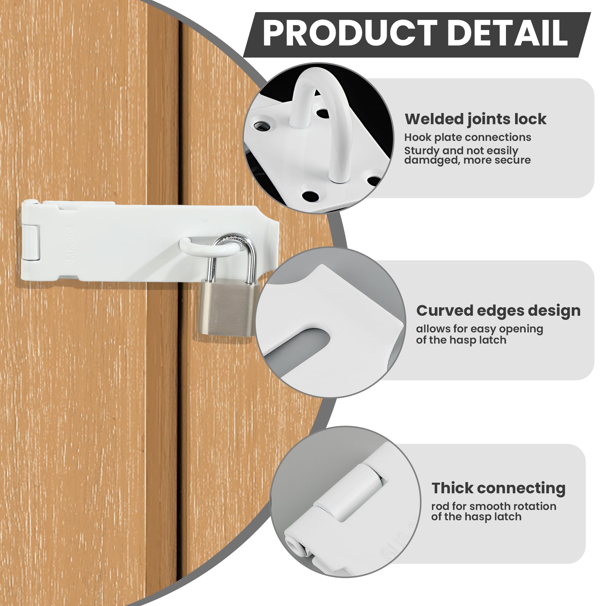 Snapklik.com : Alise Door Locks Hasp Latch,5 Inch SUS 304 Stainless ...
