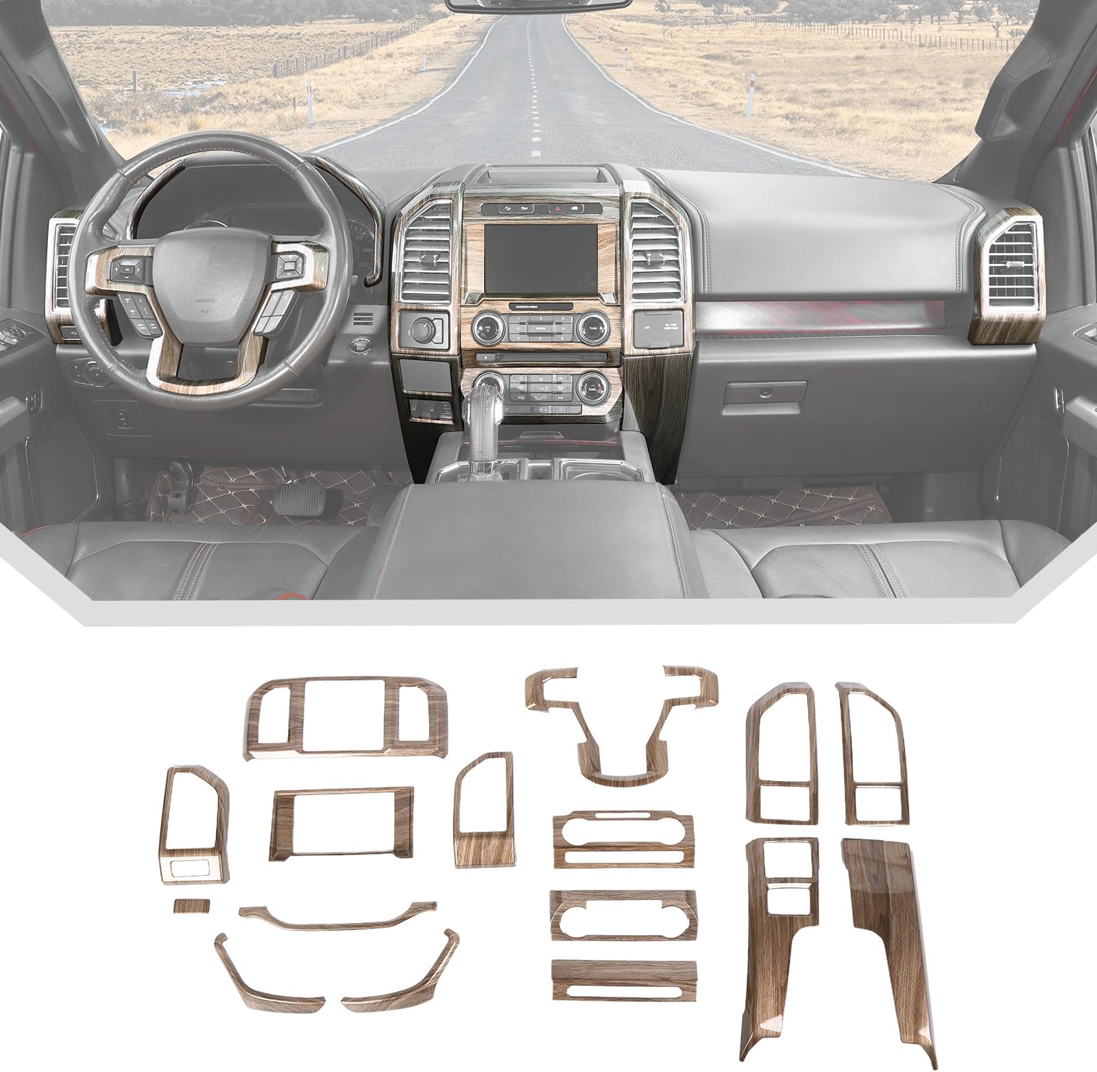 Amazon.com: JeCar 16PCS Full Interior Trim Kit Fit for Ford F150 2015 ...