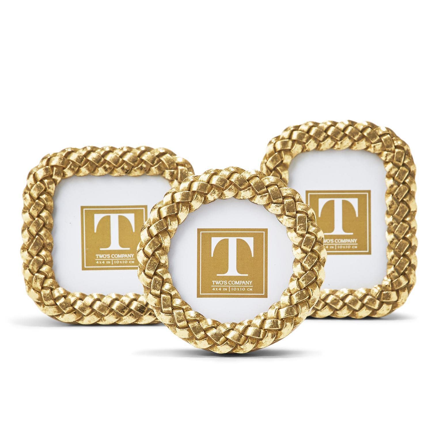 Amazon.com - Two's Company Braided Pattern Photo Frame Assorted 3 ...