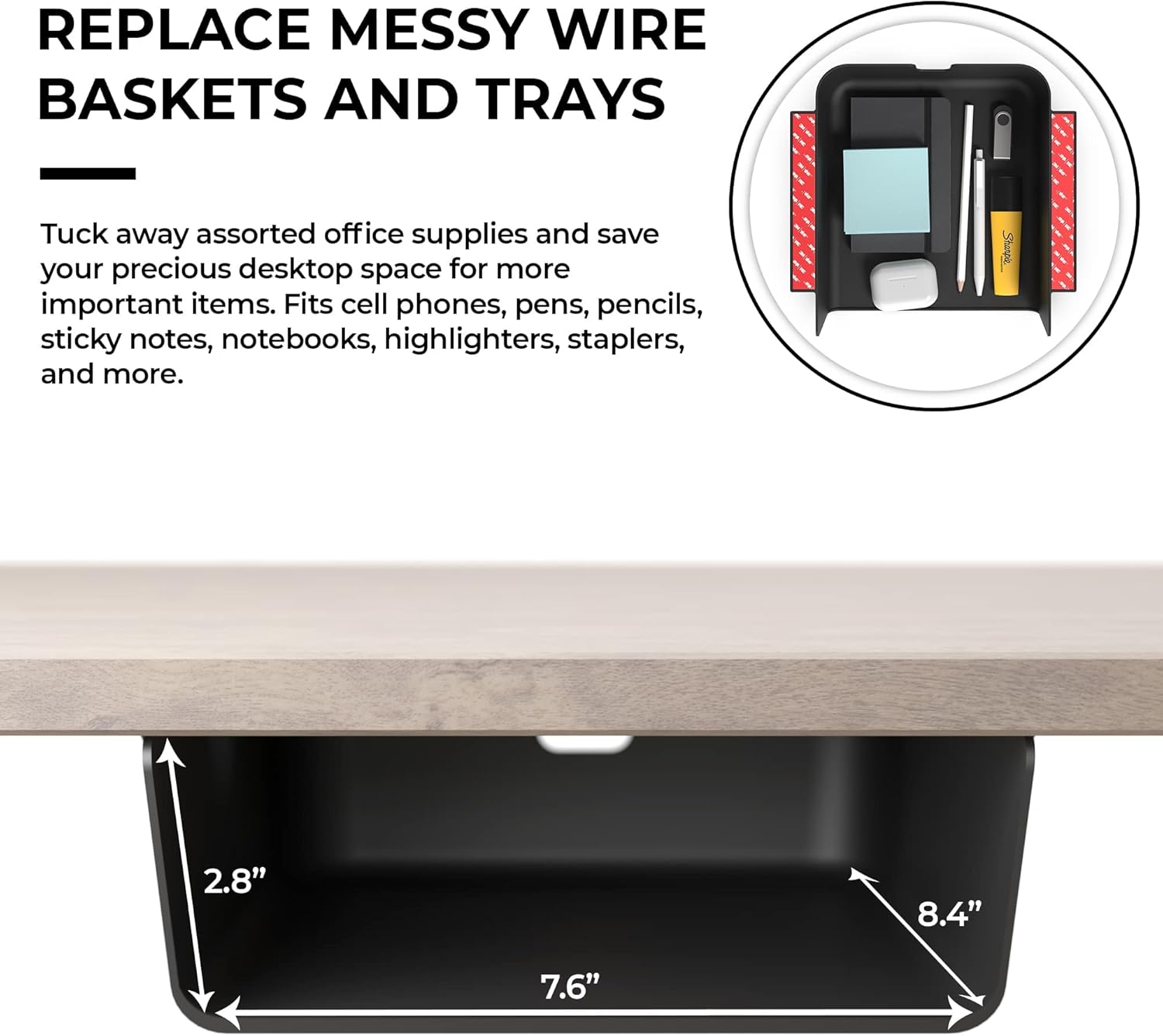 Buy HumanCentric Under Desk Storage Shelf - Under Desk Drawer Organizer ...