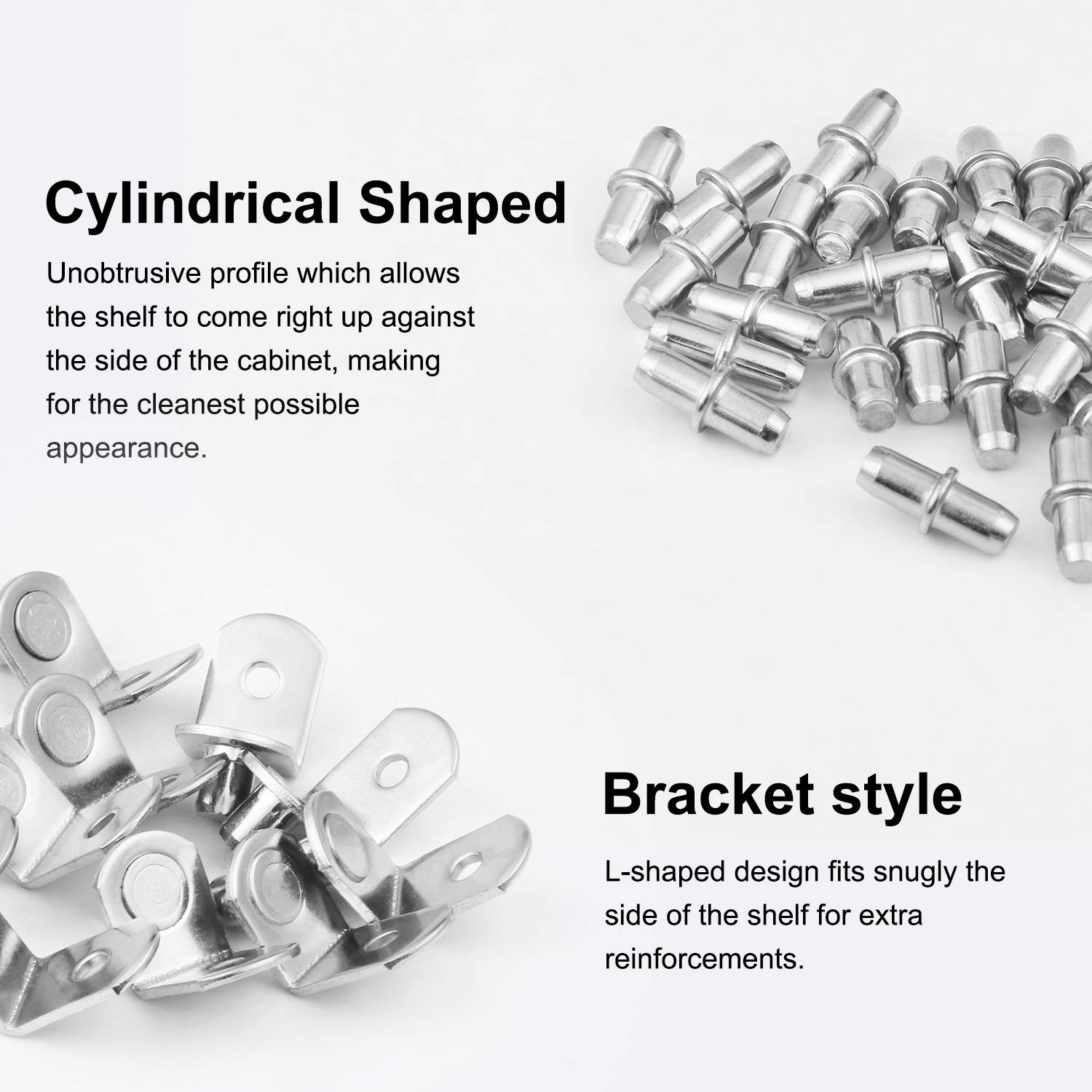 Snapklik.com : 140Pcs 4 Styles Shelf Pins Kit, Nickel Plated Shelf ...