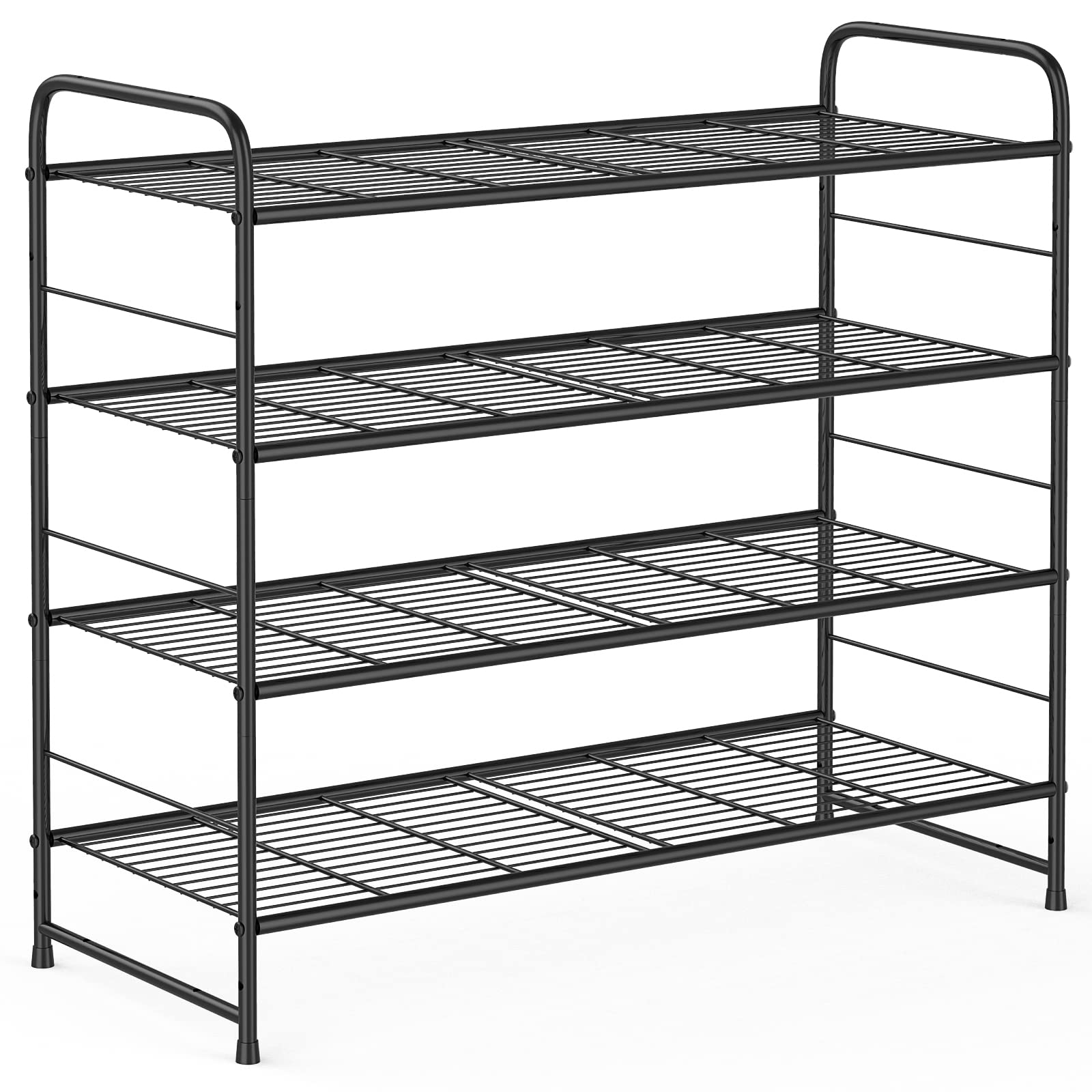 Coonoor 4 Tier Shoe Rack,Stackable and Adjustable Multi-Function Wire ...