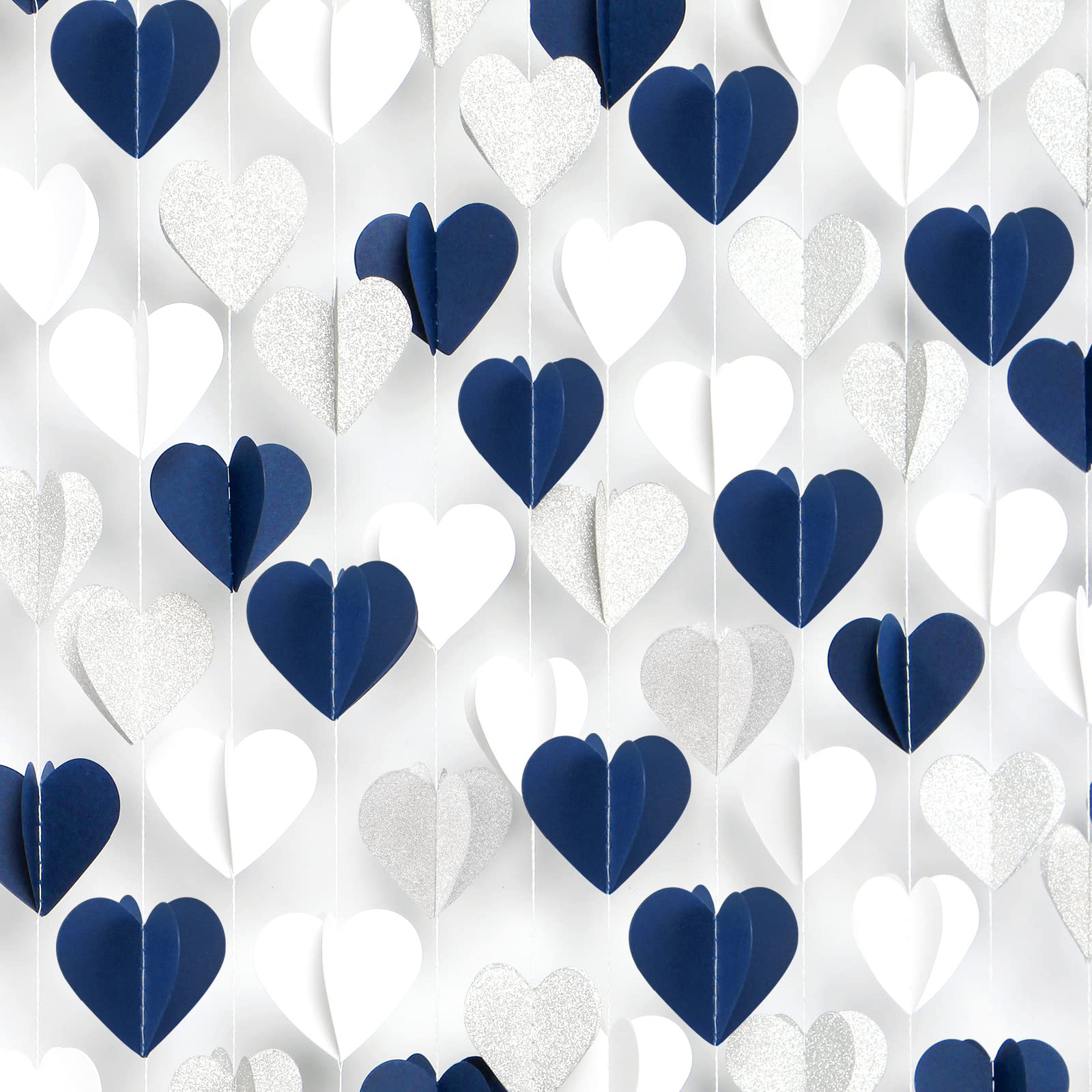 Blue And White Hearts Wallpaper
