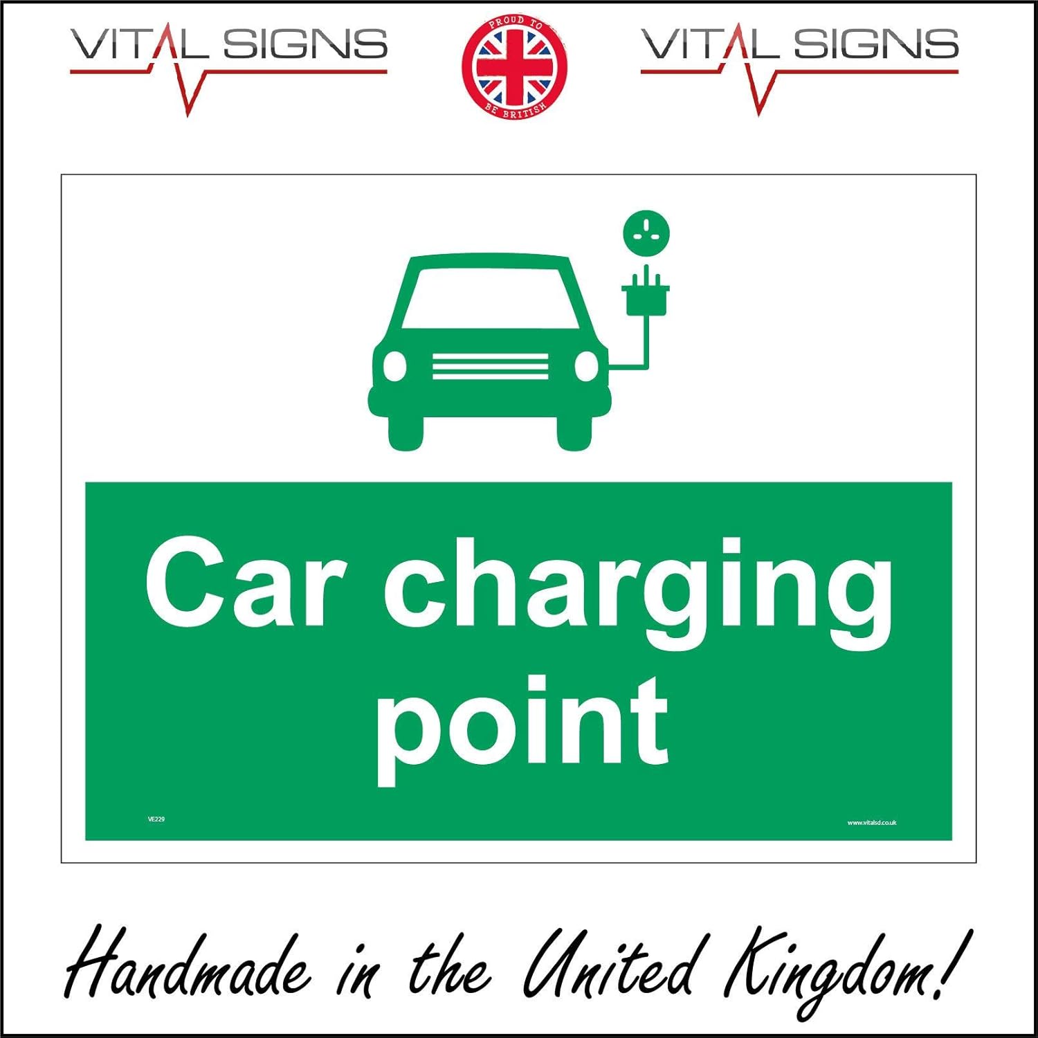VE229 Car Charging Point Sign Electric Plug in Carbon Garage Shop Evs ...