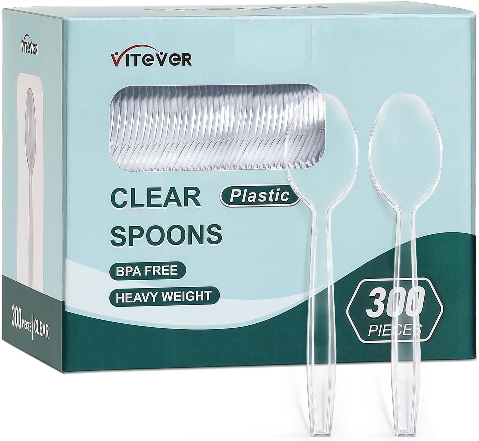 Amazon.com : Perk PK56400 Perk Plastic Spoon, Medium-Weight, White, 300 ...