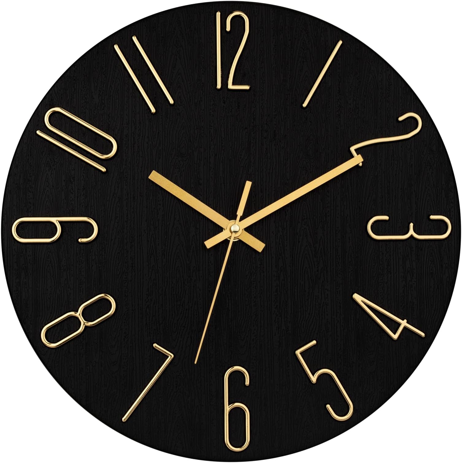 Amazon.com: ALILUSSO 12 Inch Wall Clock Silent Non Ticking, 3D Relief ...