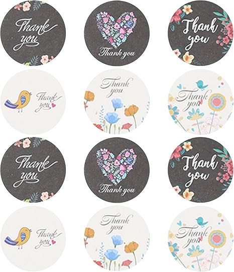 120Pcs Thank You Stickers, 10 Sheets Paper Thank You Round Label ...