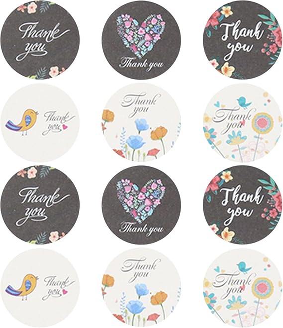 120Pcs Thank You Stickers, 10 Sheets Paper Thank You Round Label ...