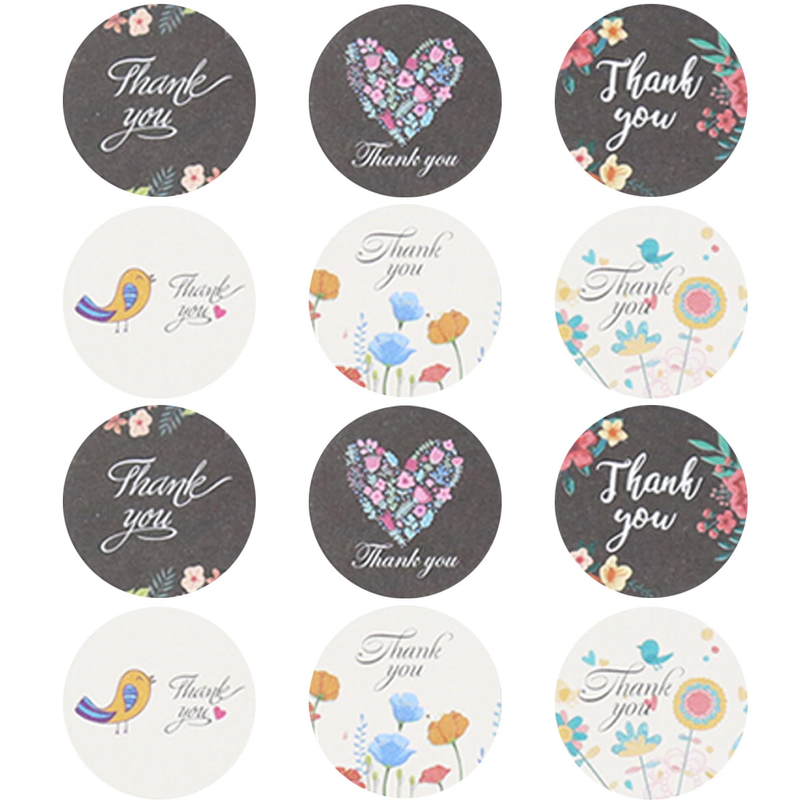 120Pcs Thank You Stickers, 10 Sheets Paper Thank You Round Label ...