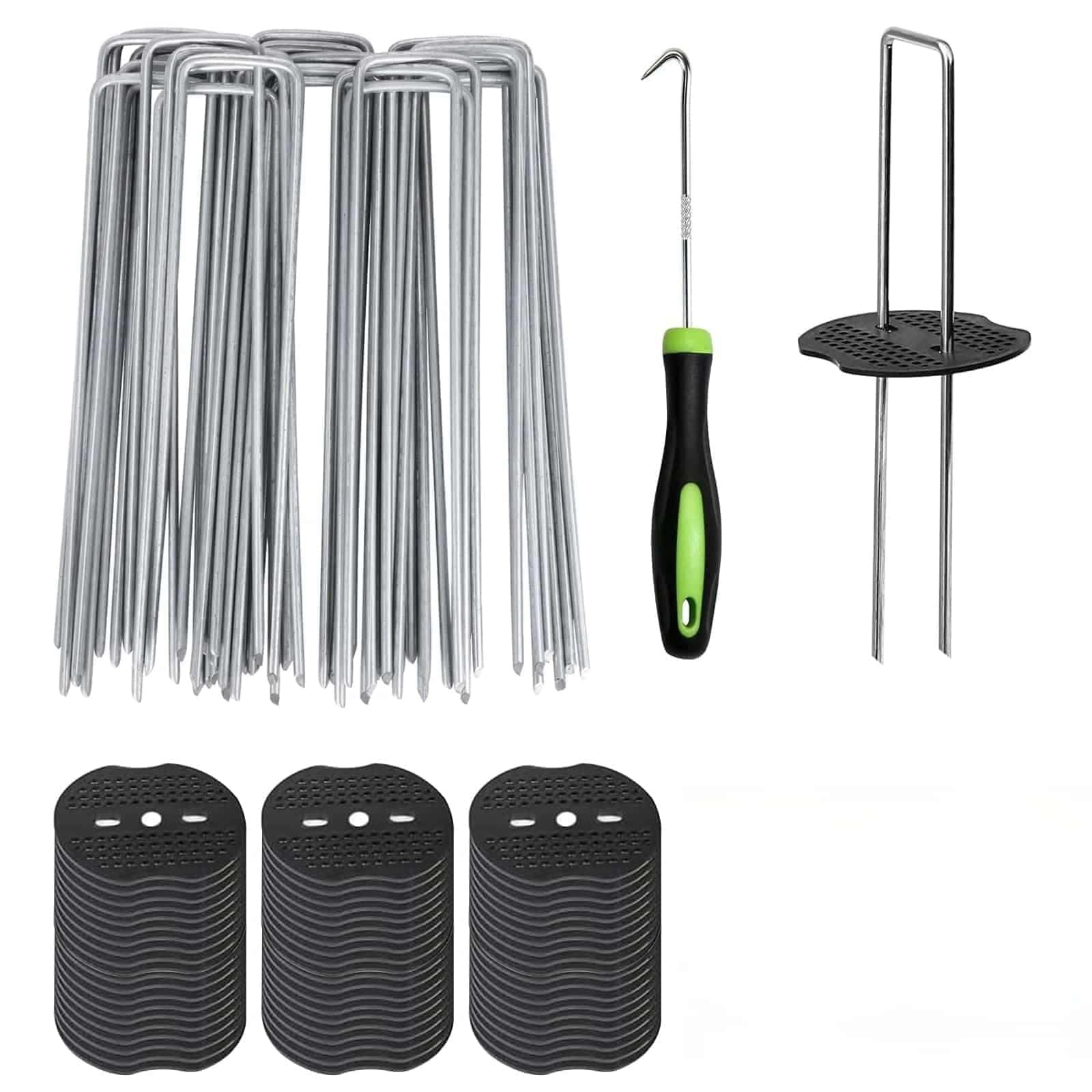 60Pcs Weed Control Membrane Pegs + 60Pcs Buffer Washer, 6"/150mm Weed ...