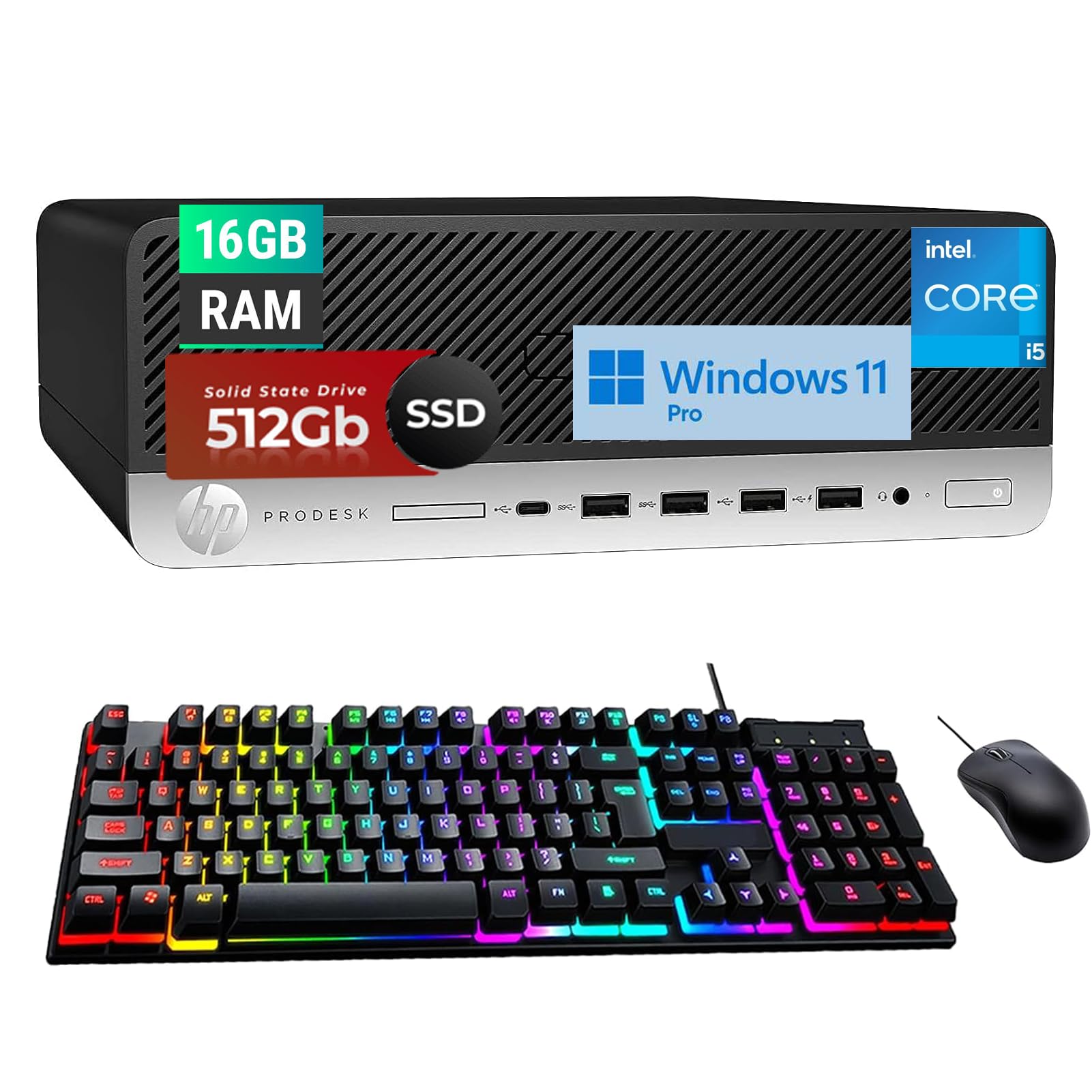 Amazon.com: HP Desktop ProDesk 600 G5 SFF, Core i5-9500 3.0GHz, 16GB ...