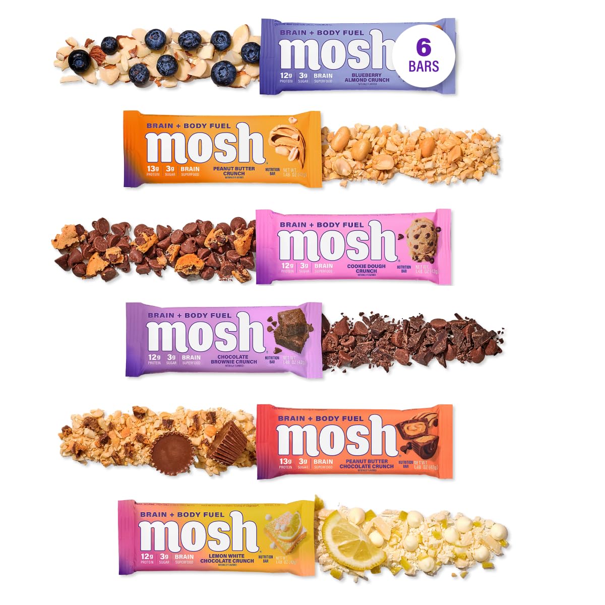 Amazon.com : MOSH Variety Pack Keto Protein Bars, High Protein and ...
