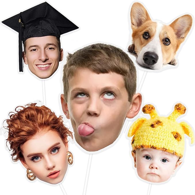 Amazon.com: Head Cutouts on a Stick Custom Face Cut Out Photo Prop ...