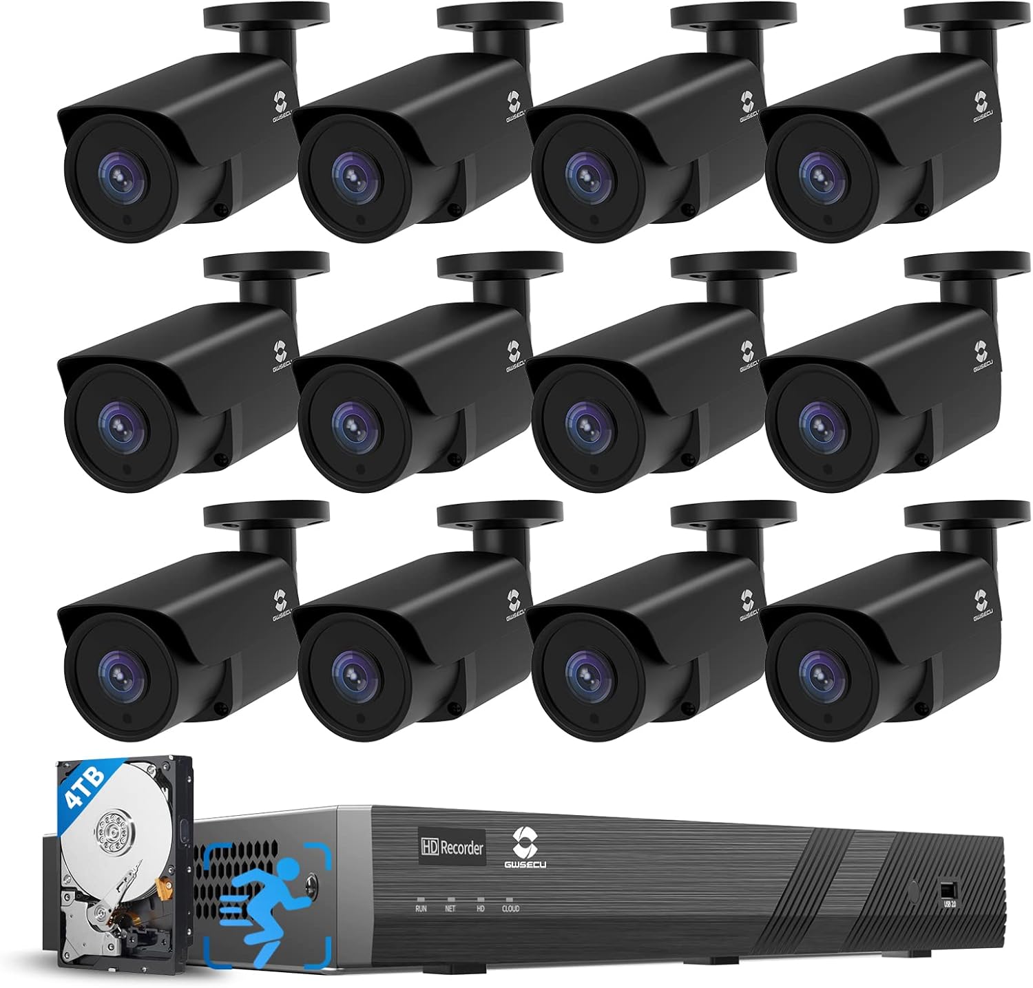 Amazon.com : GWSECU 16 Channel PoE Security Camera System, 4K 16CH PoE ...