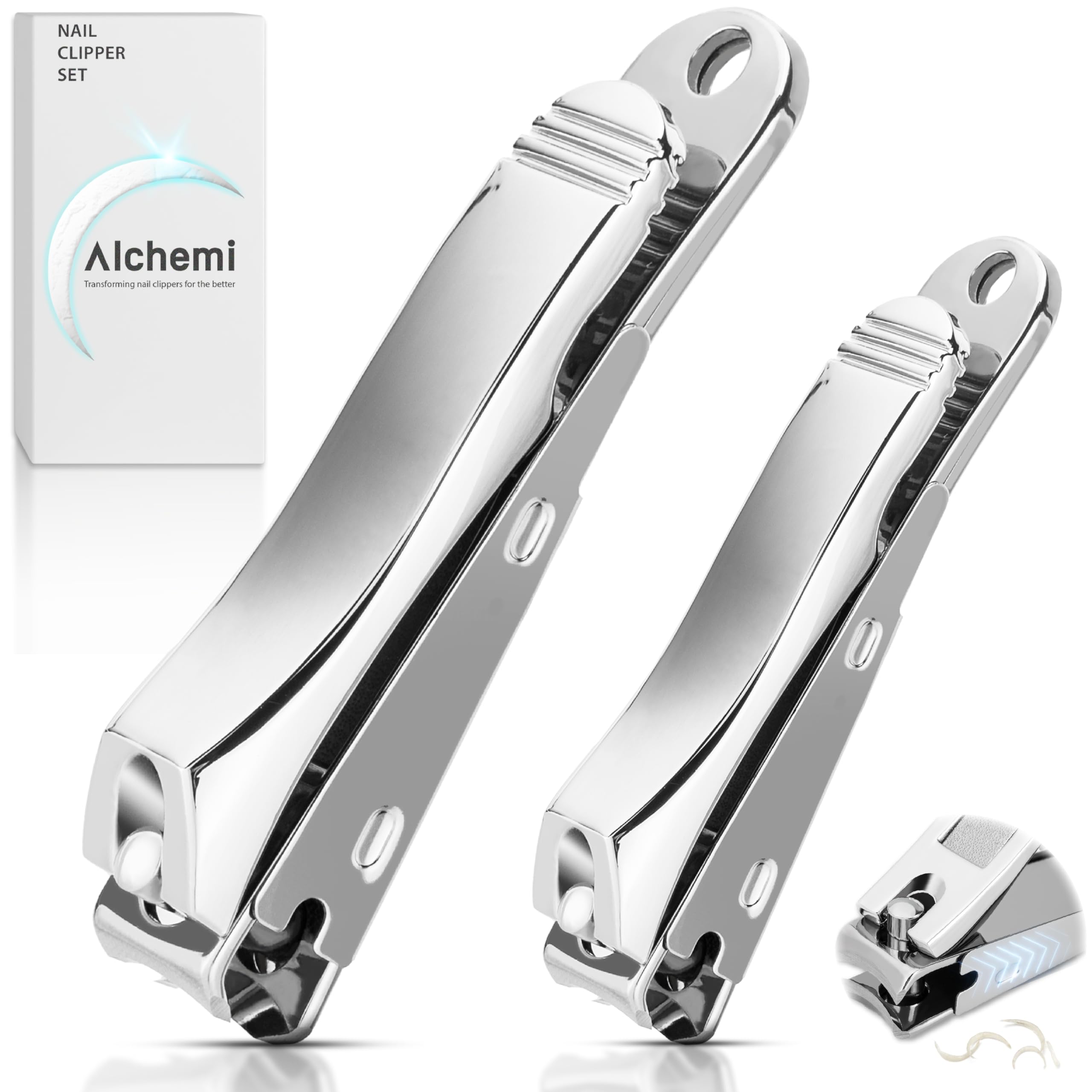 Amazon.com: Alchemi Curved Blade Nail Clippers with Catcher, Surgical ...