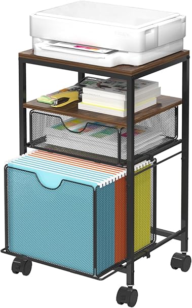 Amazon.com: BOHDK Rolling File Cart, File Cart for Under Desk Storage ...