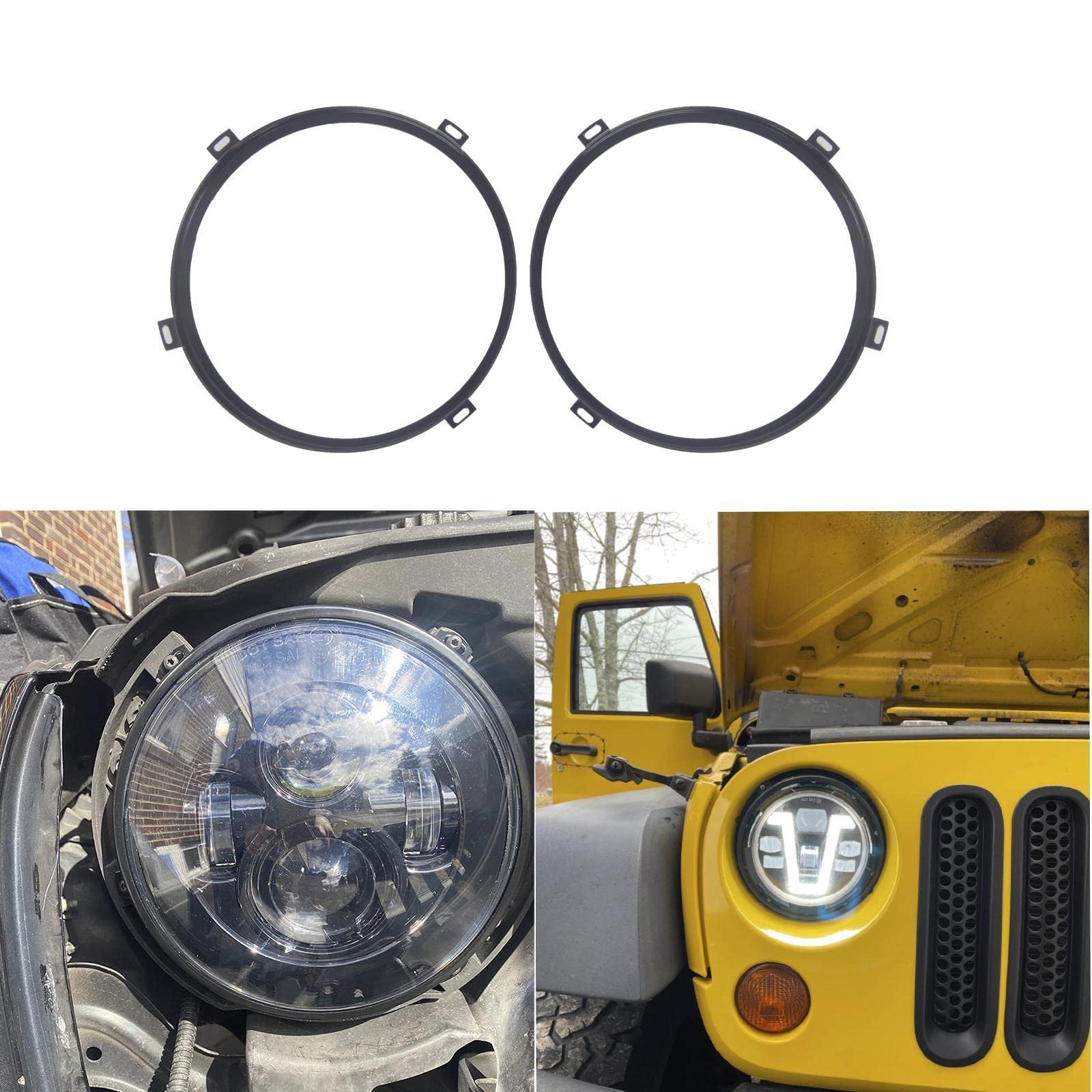 Buy POETRYXIAO7 inch Round Headlight ing Bracket Rings For Jeep ...