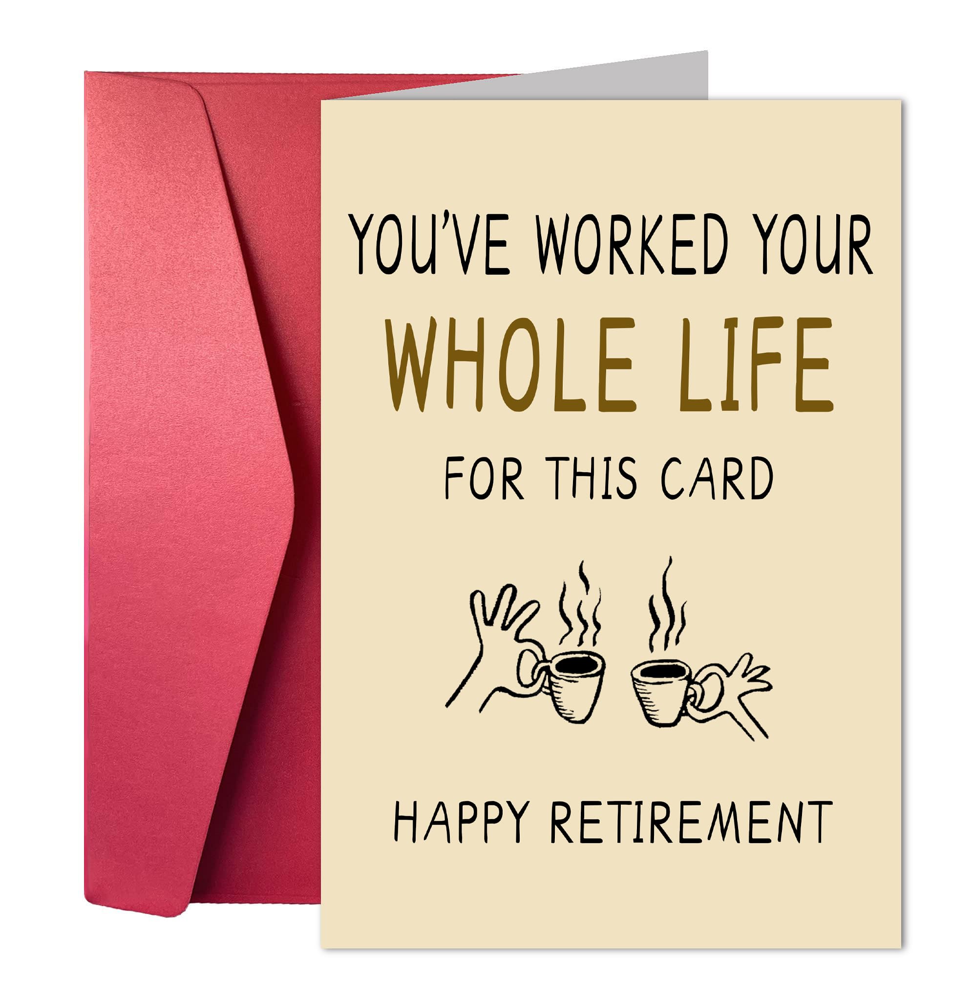 Amazon.com : Funny Retirement Cards With Envelopes, Funny Office ...