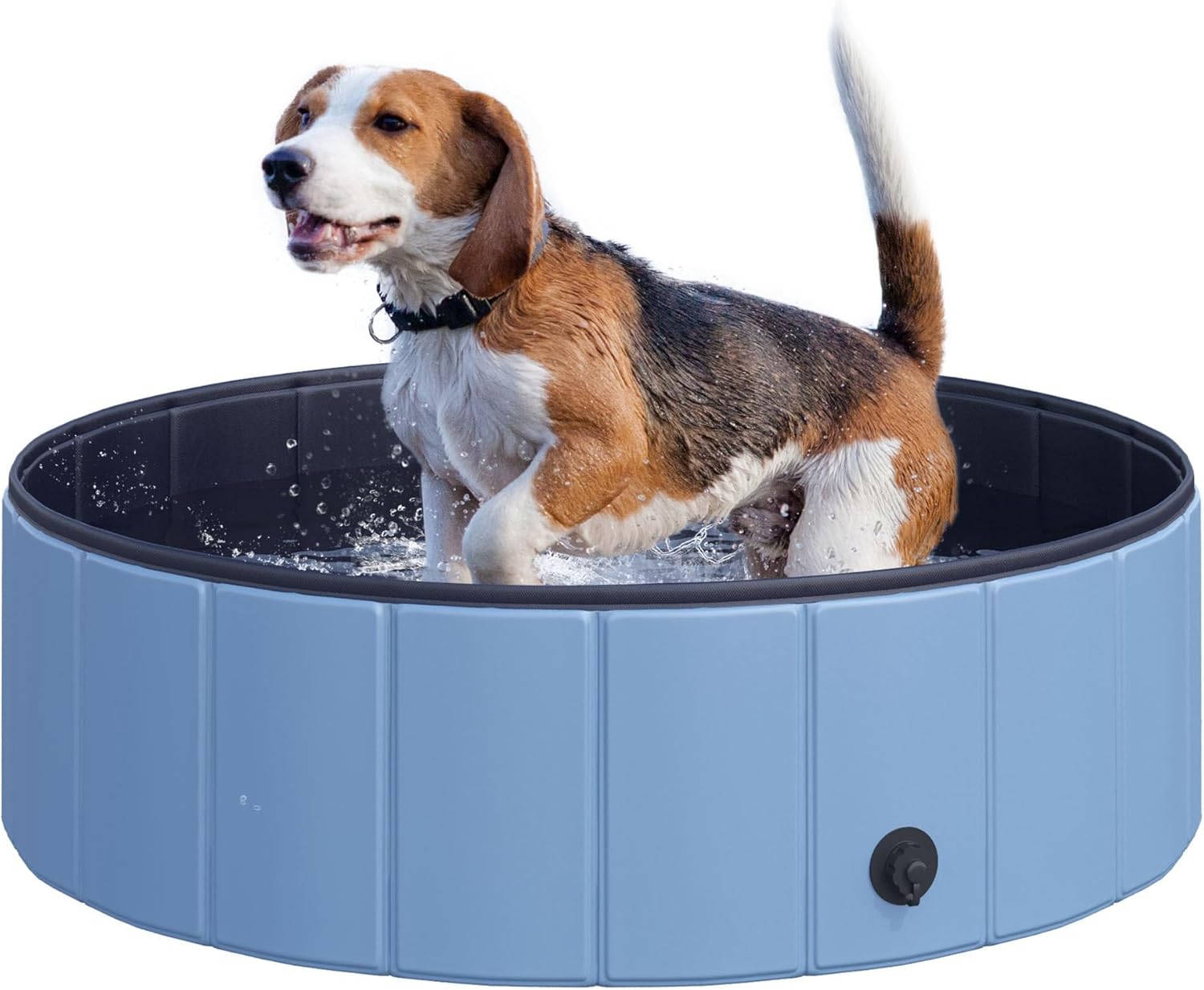 PawHut Foldable Dog Paddling Pool Pet Cat Swimming Pool Indoor/Outdoor ...
