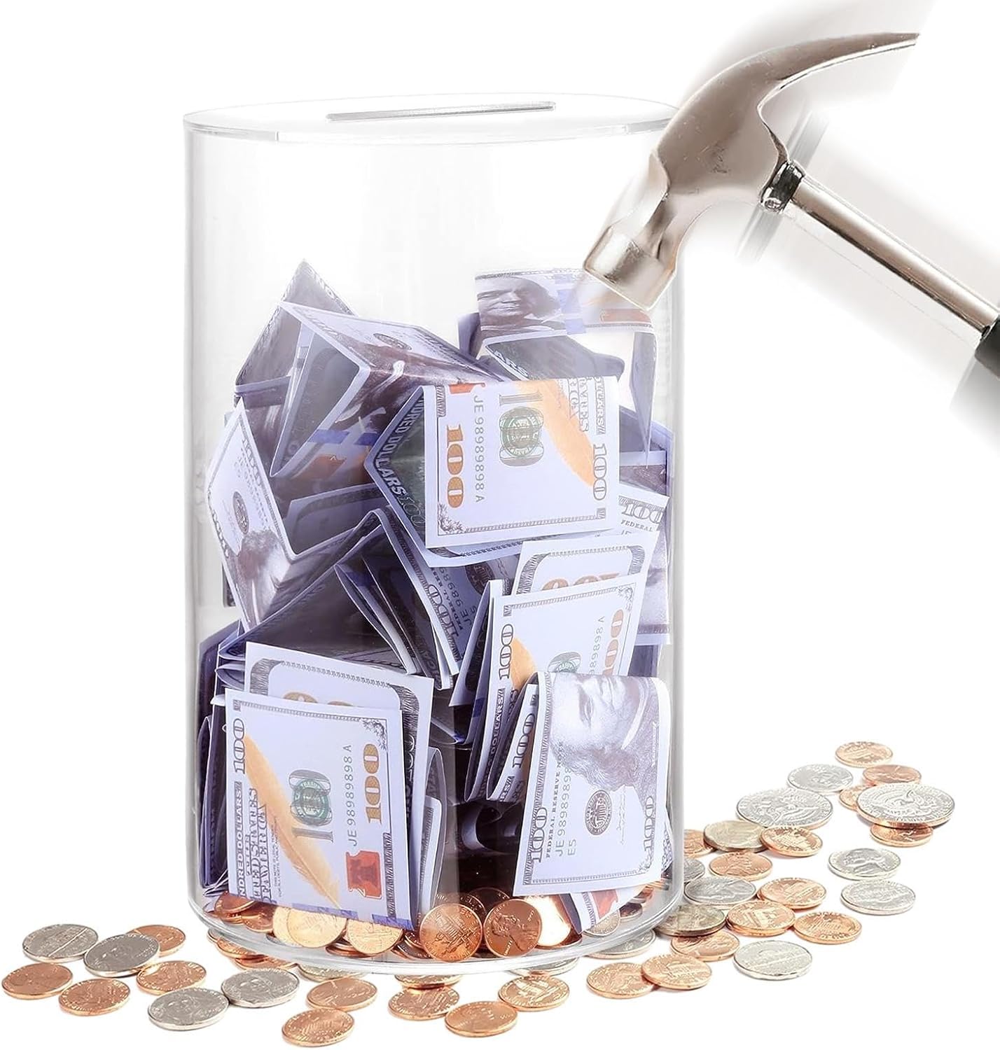 Amazon.com: Kumprohu Acrylic Money Bank - Clear Round Money Box ...